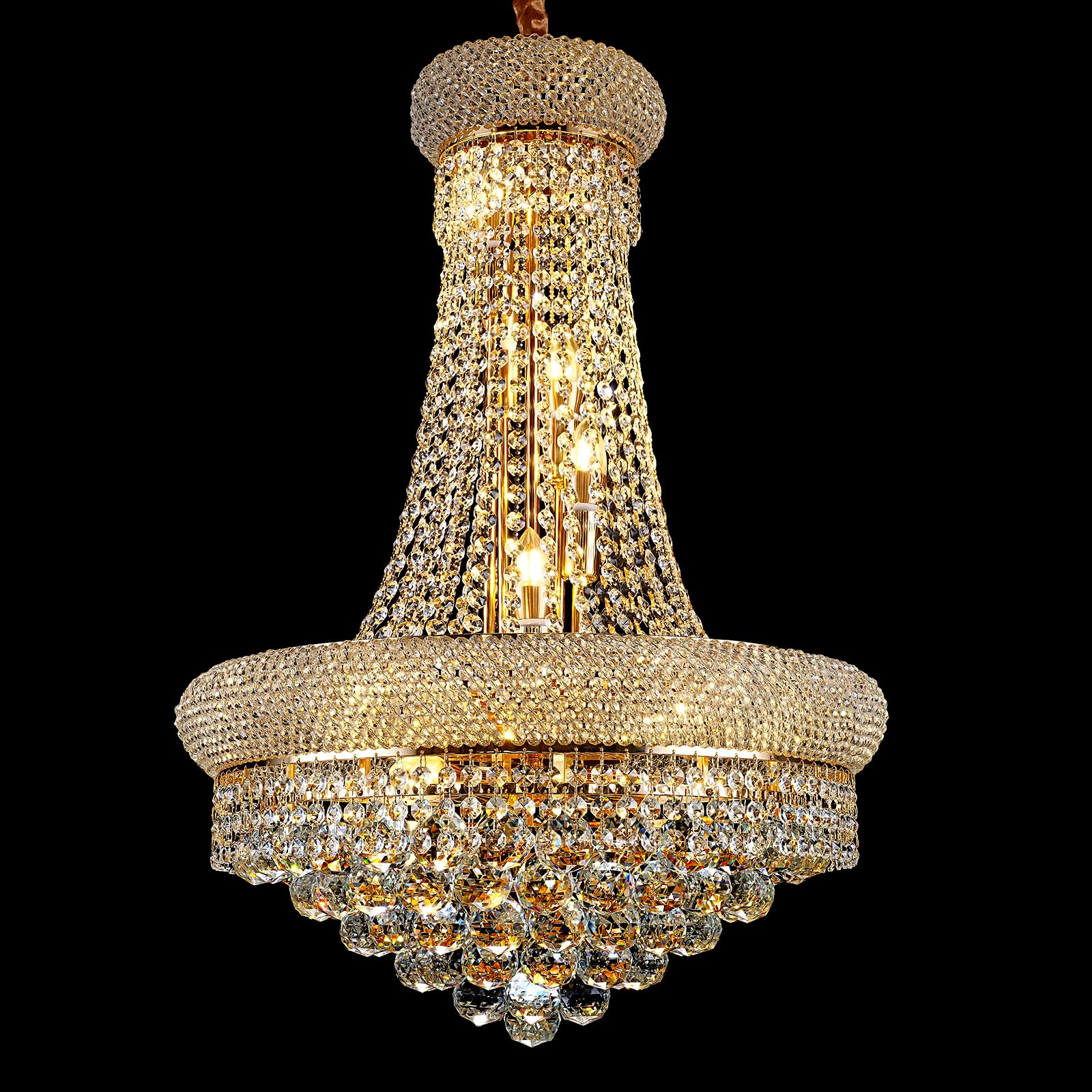 VARTTYAL Gold 13-Light Empire Crystal Chandelier, Large Chandelier ...