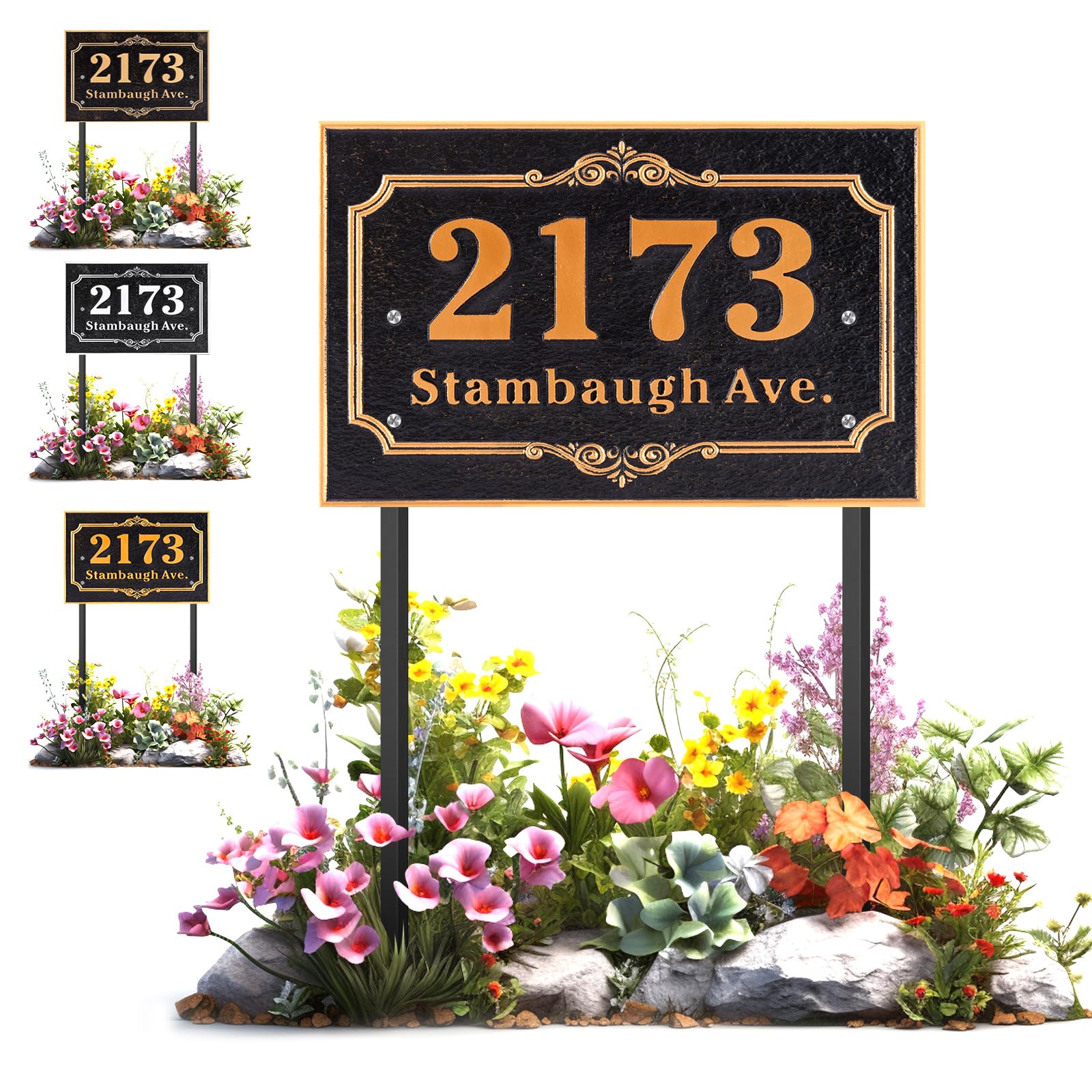 Amazon.com: House Address Sign Rectangle Address Plaque for Outside ...