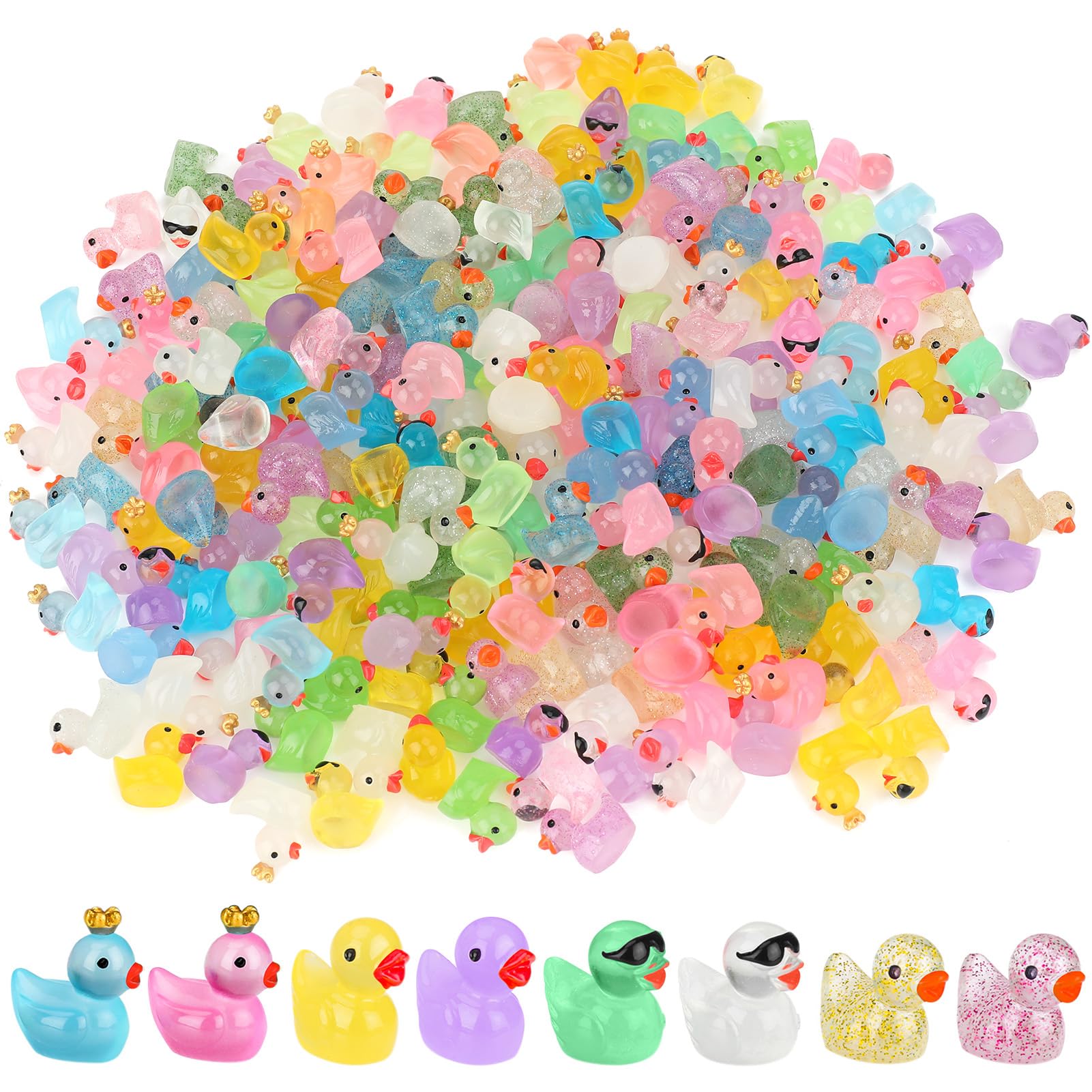 Amazon.com: GGSTDDUP 240 PCS Mini Resin Ducks, Colorful Cute Mini Duck ...
