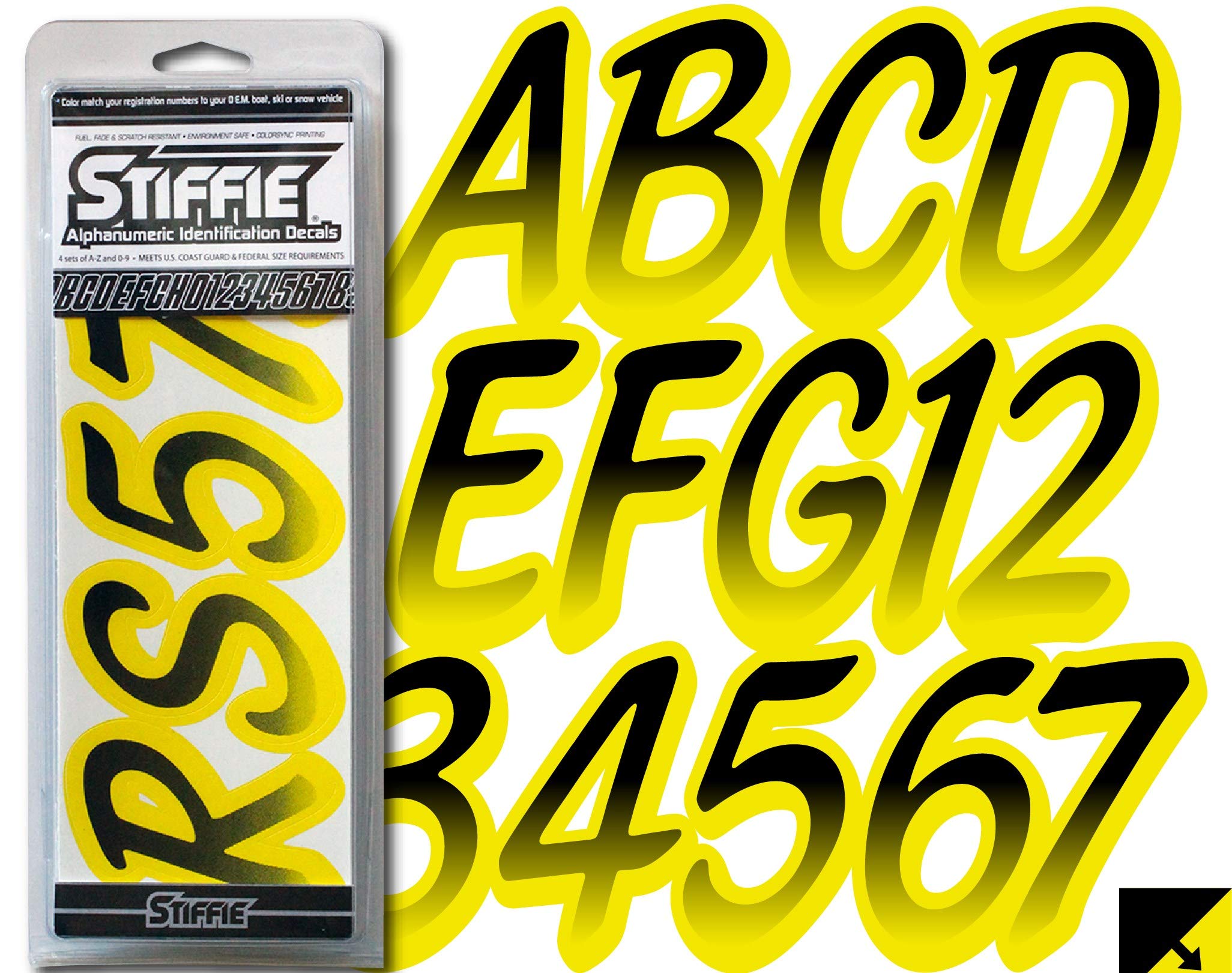 Snapklik.com : STIFFIE Whipline Black/Electric Yellow 3" Boat & PWC ...