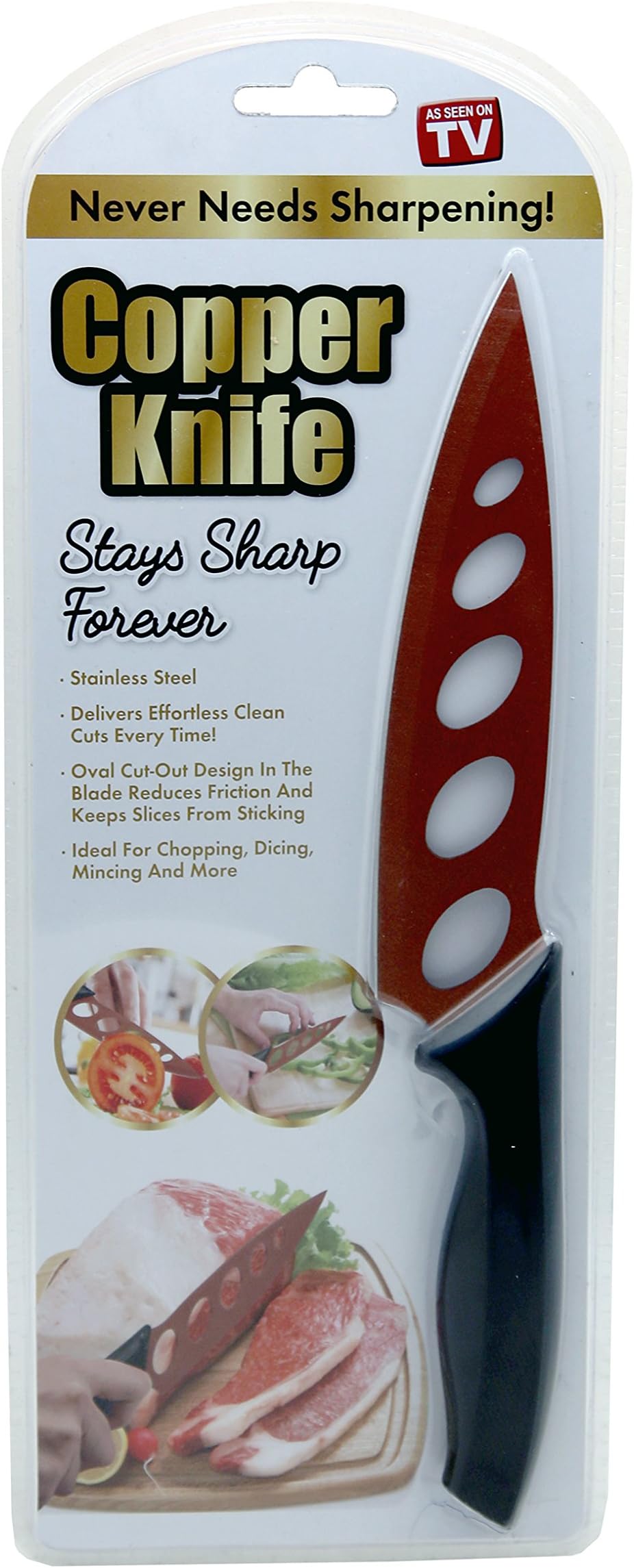 Amazon.com: Copper Knife - 2 Pack. Never Needs Sharpening - COPPER ...