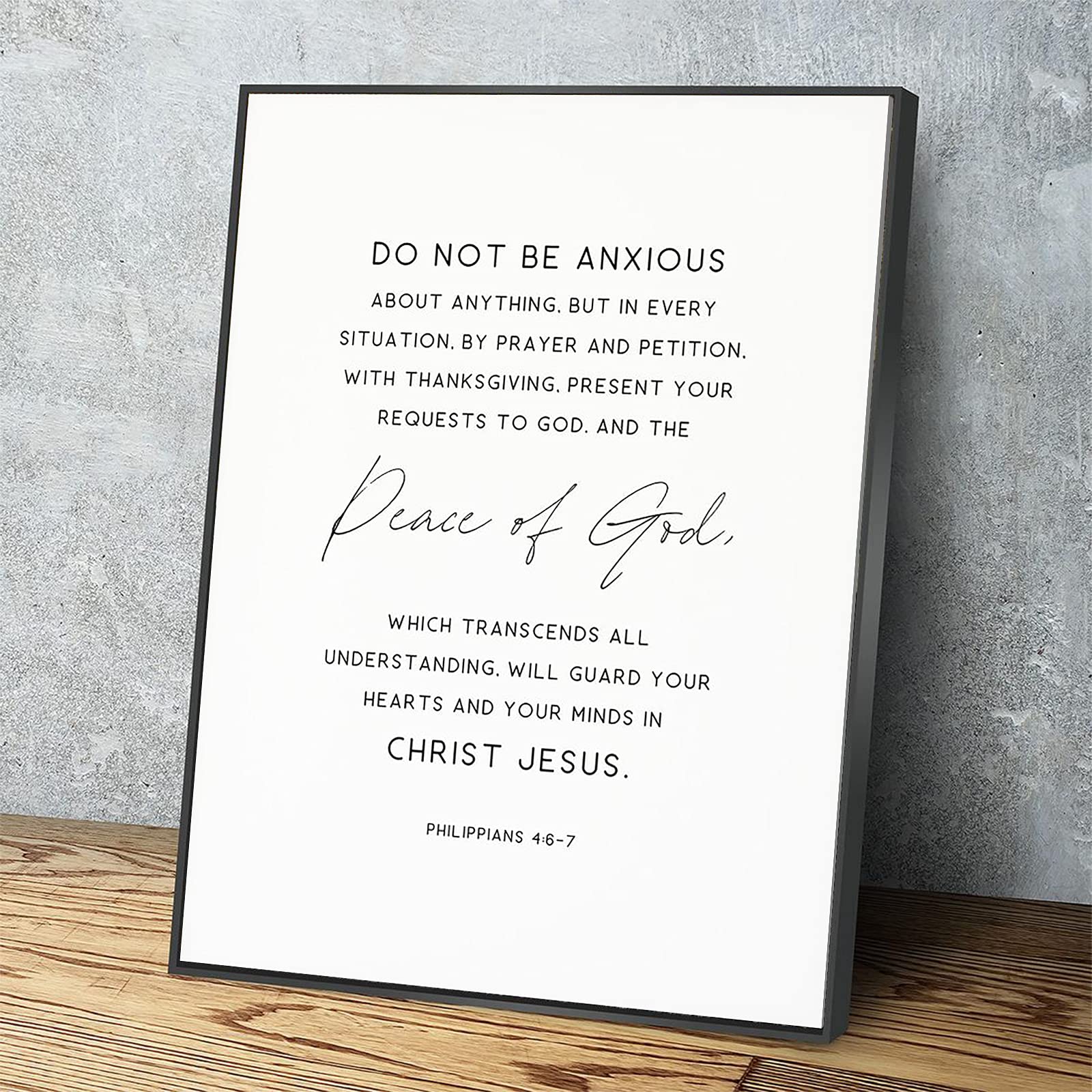 Amazon.com: Canvas Wall Art Philippians 4 6-7 Do Not Be Anxious Wall ...