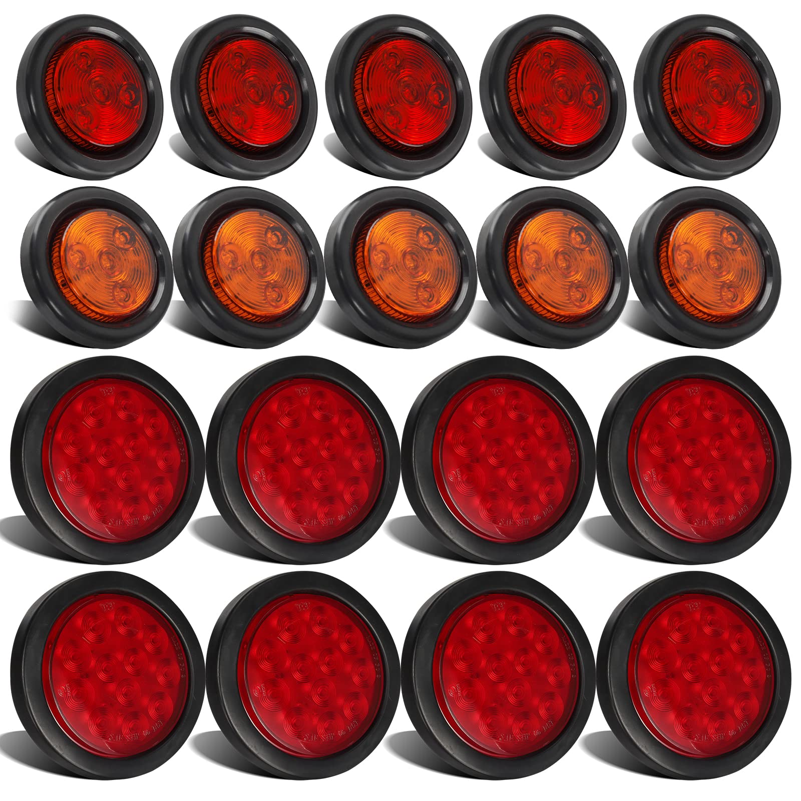 Amazon.com: Partsam Led Trailer Lights Kit, 8Pcs 4 Inch Round Led ...