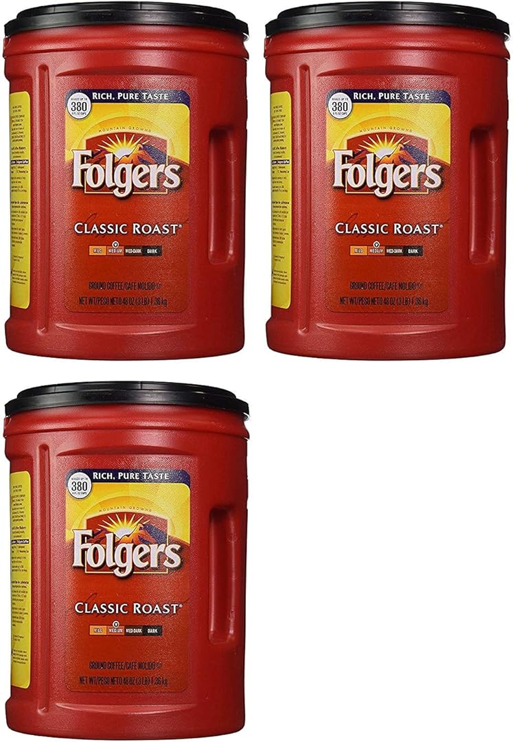 Folgers Coffee Classic Medium Loeosl Roast 48 Ounce 3 Pack | Desertcart ...