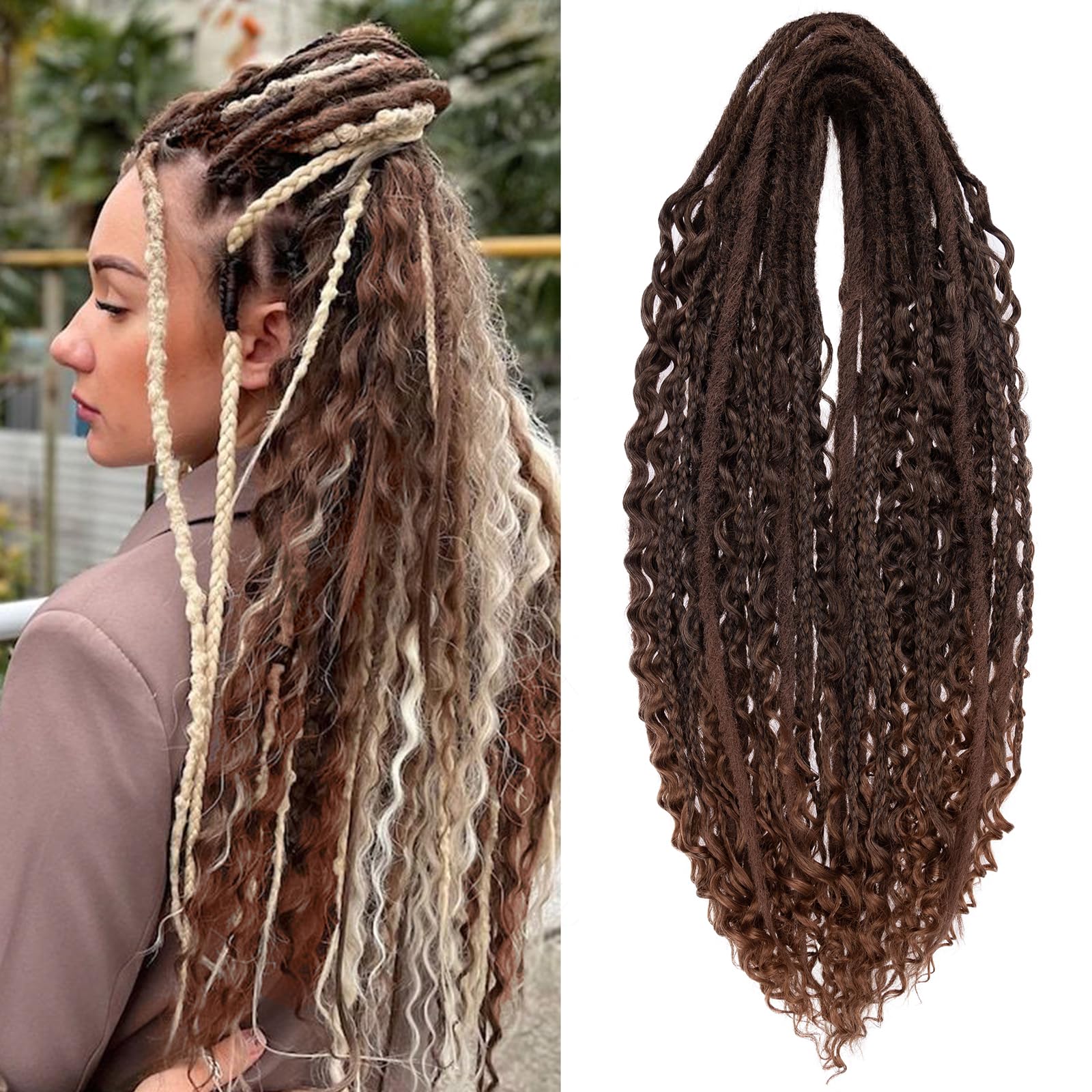 Amazon.com : Leeven 30 Strands Double Ended Dreadlock Extensions 24 ...
