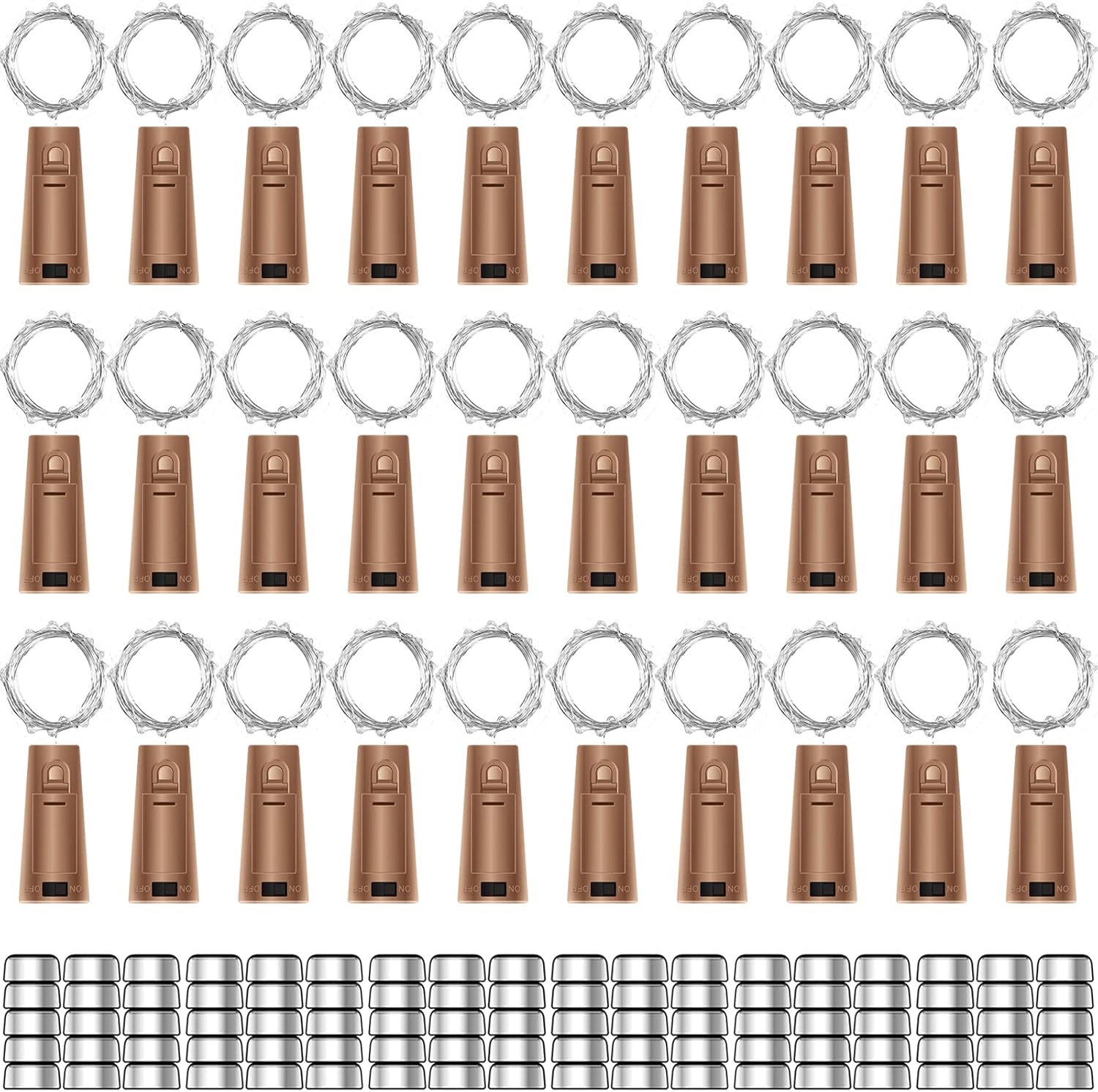 Amazon.com: FENSTY 30 Pack Wine Bottle Lights with Cork - Cork Bottle ...