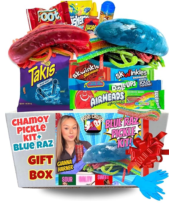 Amazon.com : Chamoy Pickle Kit For 2 + Blue Raspberry Pickle Kit-Comes ...