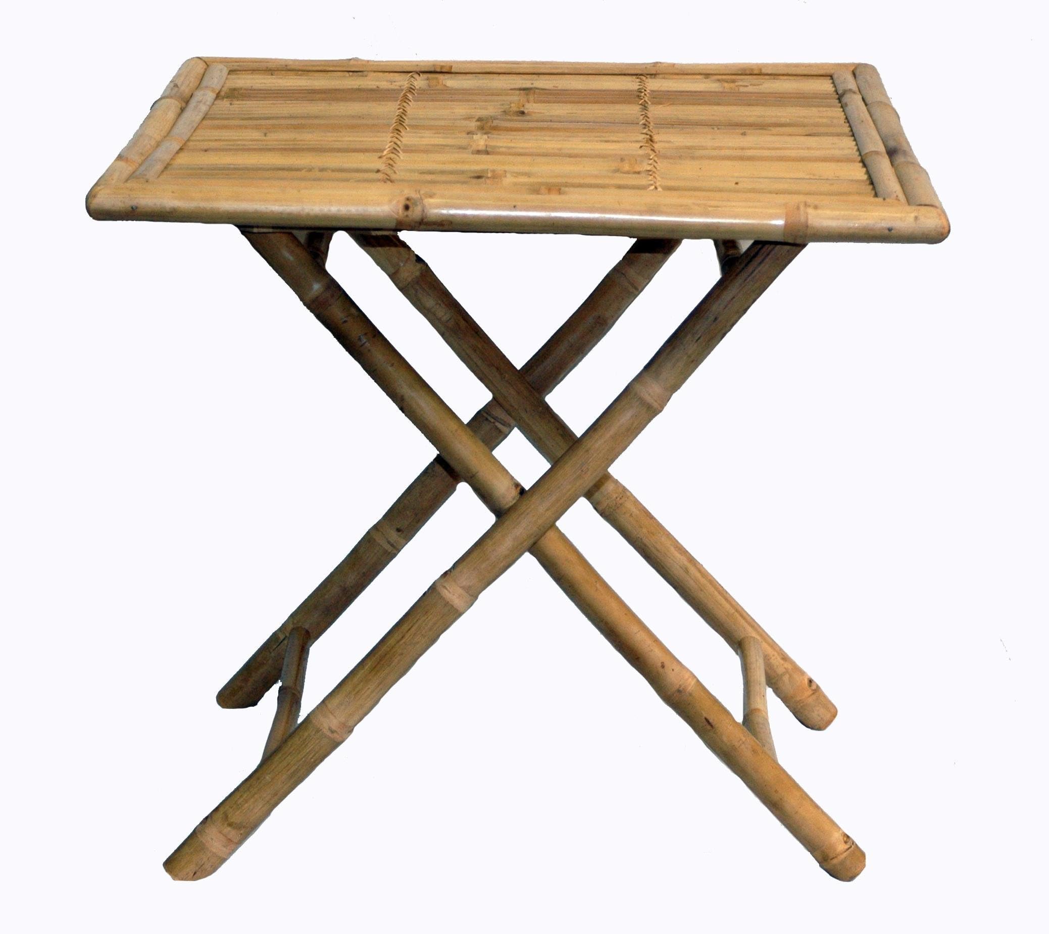 Amazon.com: Bamboo 54 30" x 27.5" Square Folding Table, Tall, Brown ...