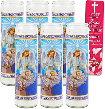 Amazon.com: Guardian Angel Prayer Candle 6 Pack - Bundle with 6 ...