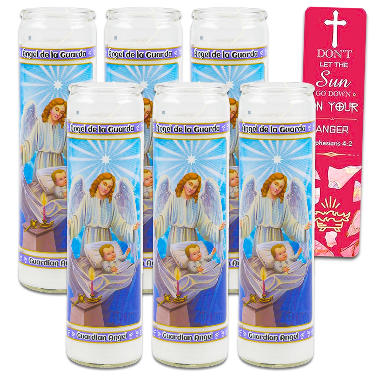 Amazon.com: Guardian Angel Prayer Candle 6 Pack - Bundle with 6 ...