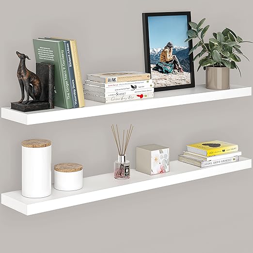 Ballucci Floating Shelves Extra Wide, 2-Pack 48" Wood Wall Mount Shelf ...