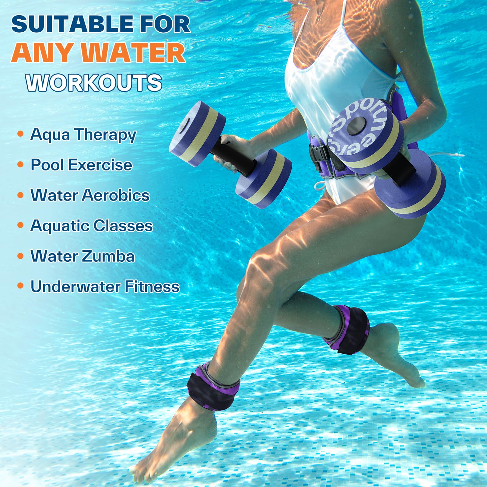Snapklik.com : Water Aerobics Pool Exercise Equipment: Water Workout ...