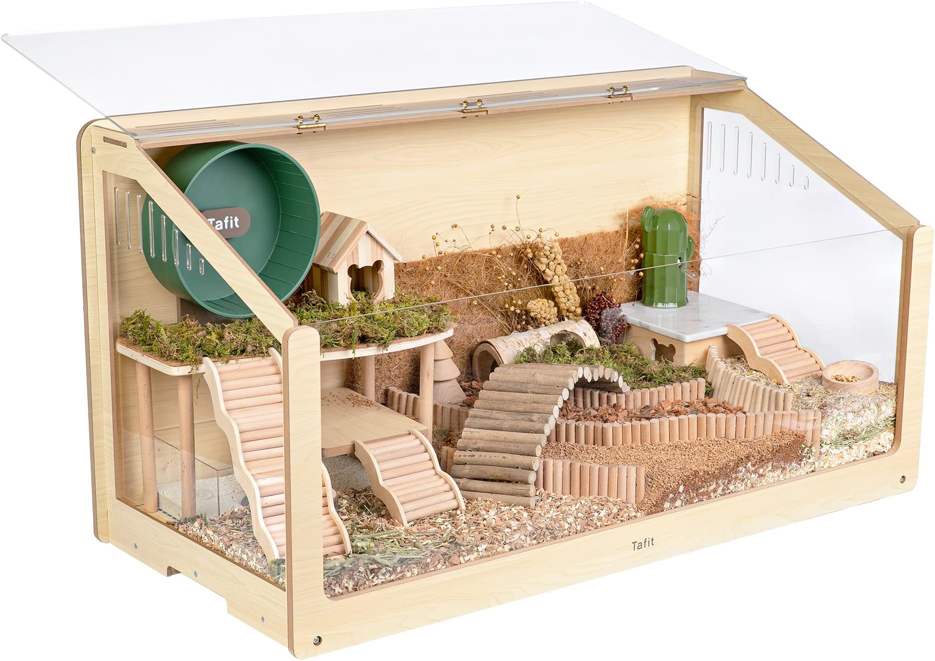 Amazon.com : Tafit Large Wooden Hamster Cage 40 Inches Waterproof Small ...