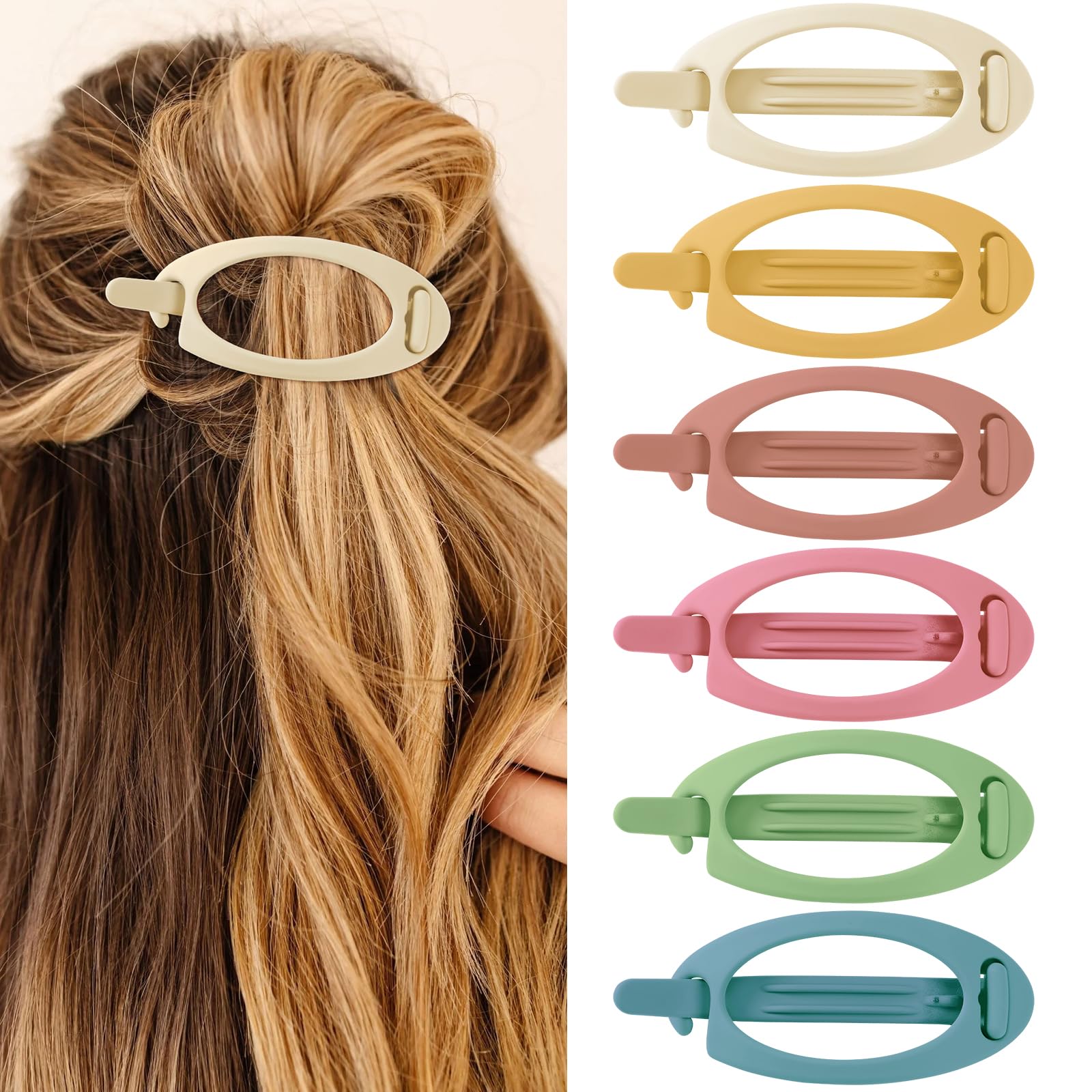 Amazon.com : French Concord Hair Clips Claw - 6Pcs Side Slid Flat Hair ...