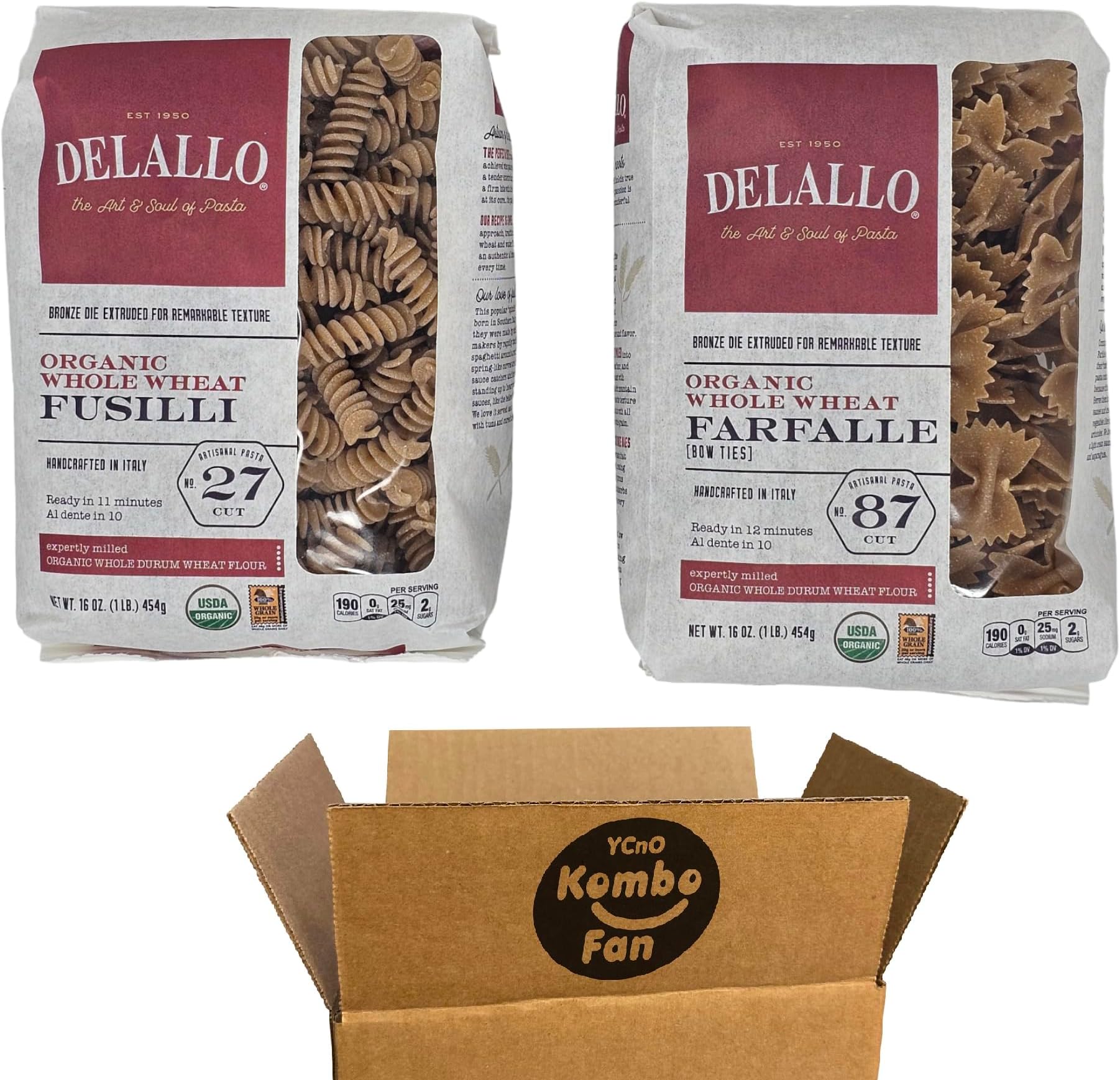 Amazon.com : DeLallo Organic Whole Wheat Italian Pasta Variety - 2 ...