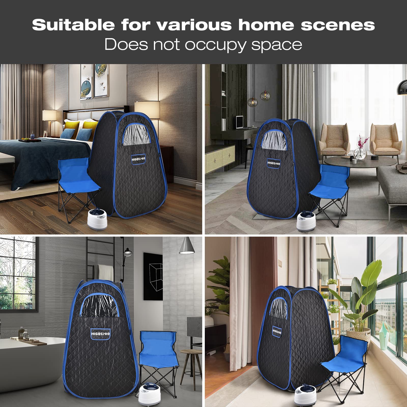 HIGOSPRO Portable Full Body Steam Sauna, Lightweight Steam Saunas for ...