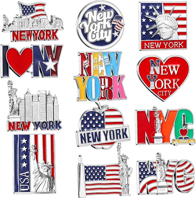 Amazon.com: Konohan 12 Pcs New York Magnets for Refrigerator Metal NYC ...