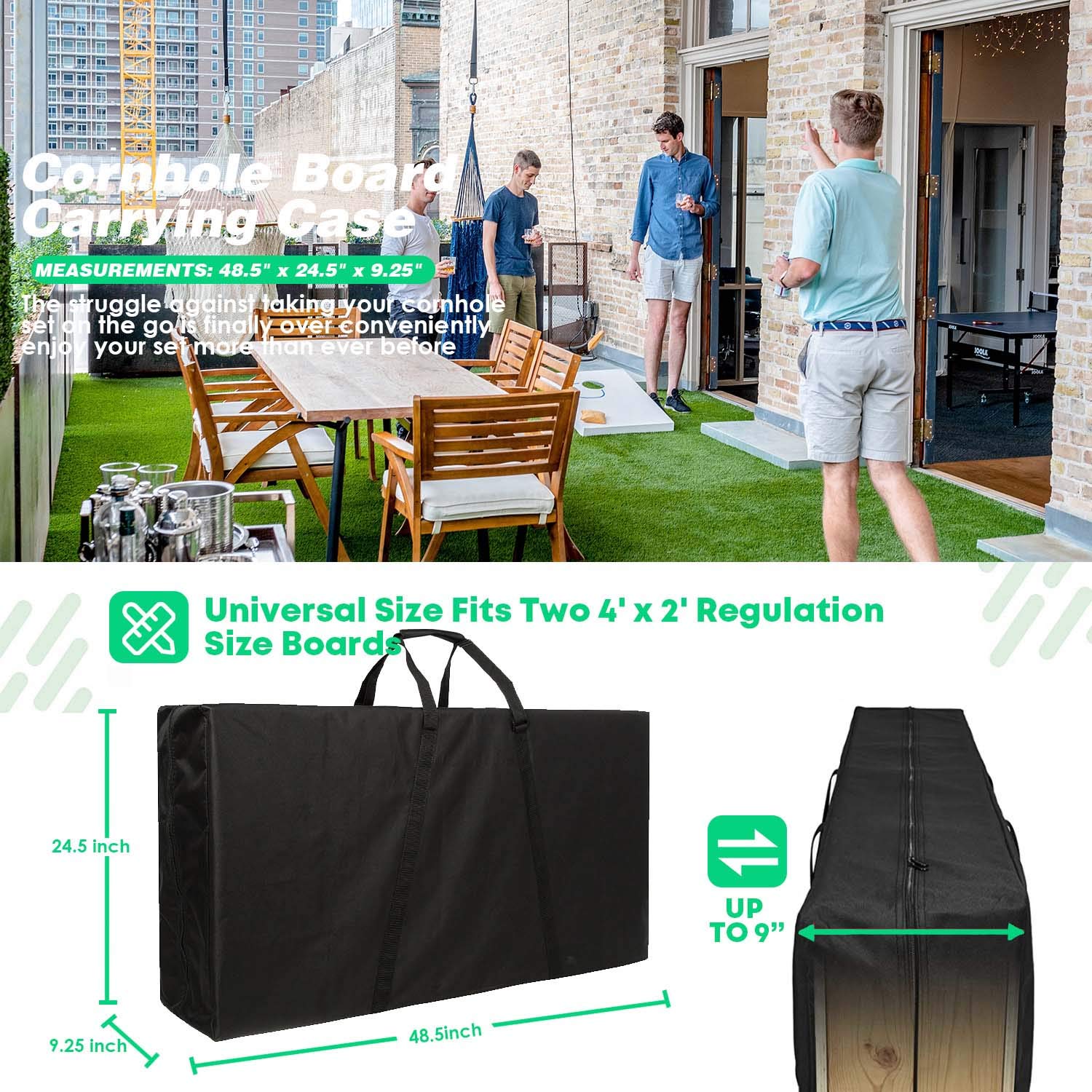 Snapklik.com : MERALIAN Padded Cornhole Carrying Case Store & Transport ...