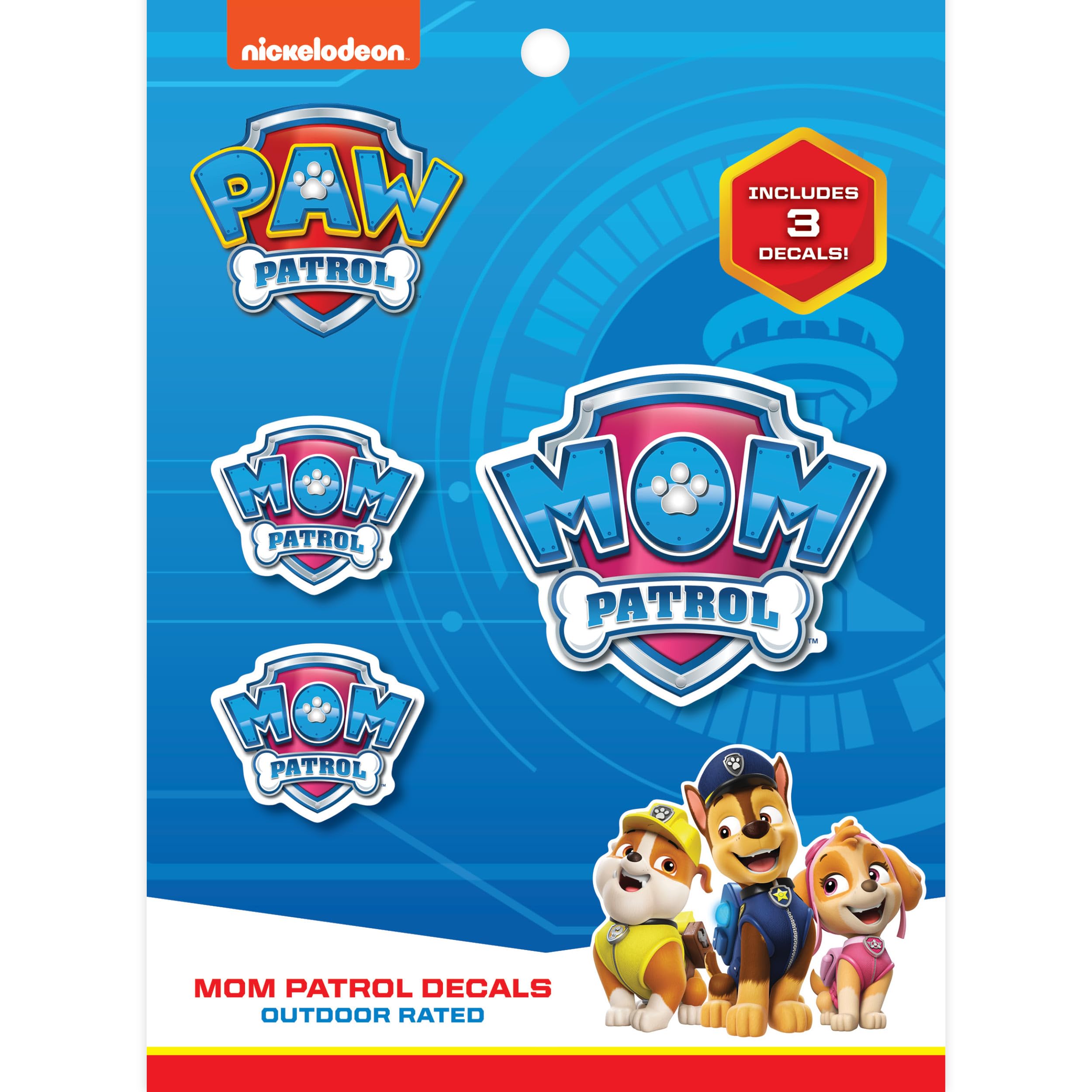 Amazon.com - Paw Patrol Mom Patrol Decals - Set of 3 Mom Patrol Badge ...