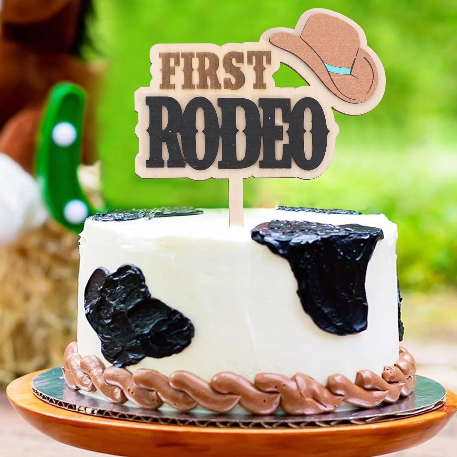 Amazon.com: Wooden My First Rodeo Cake Topper - Cowboy/Cowgirl Birthday ...