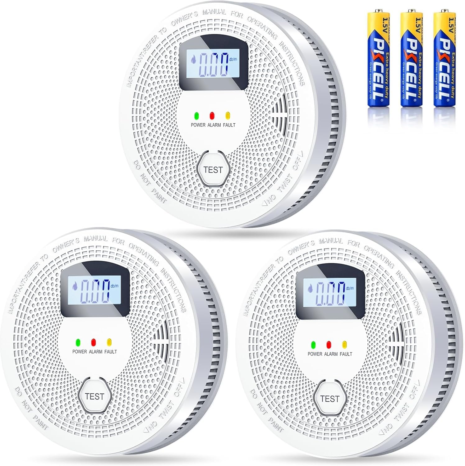Smoke Detector and Carbon Monoxide Detector Combo with LED Indicators ...