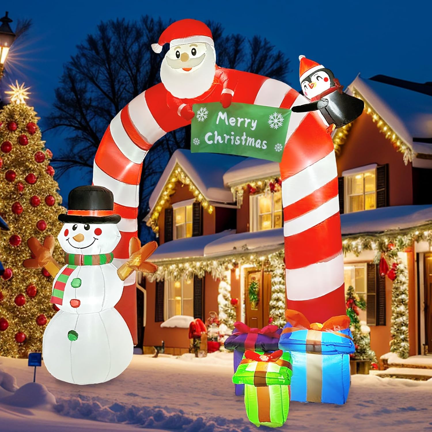 Fayavoo 8FT Christmas Inflatables Outdoor Decorations, Giant Snowman ...