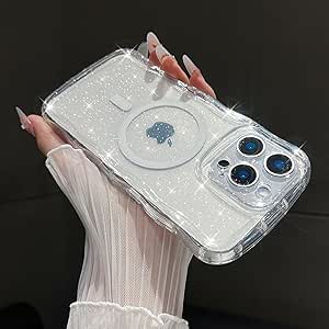 Amazon.com: FABSPARK Case for iPhone 16 Pro Max,Compatible with MagSafe,Magnetic Clear Curly ...