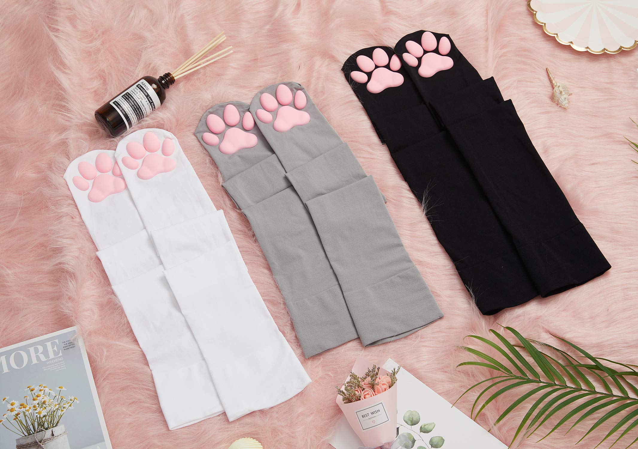 Cat Paw Thigh High Socks Golv...B08PCLVG36 | Encarguelo.com