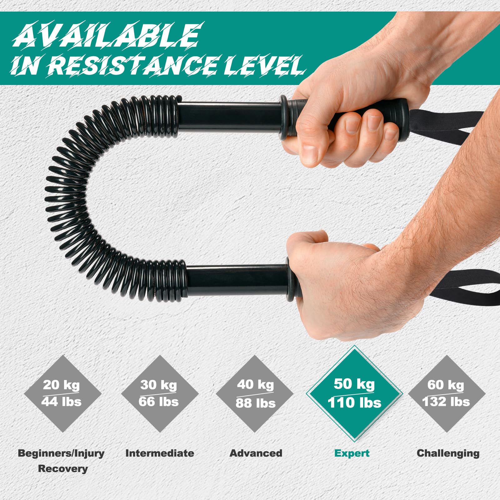 Snapklik.com : Power Twister Bar, 110 LB Twister Arm Exerciser, Forearm ...