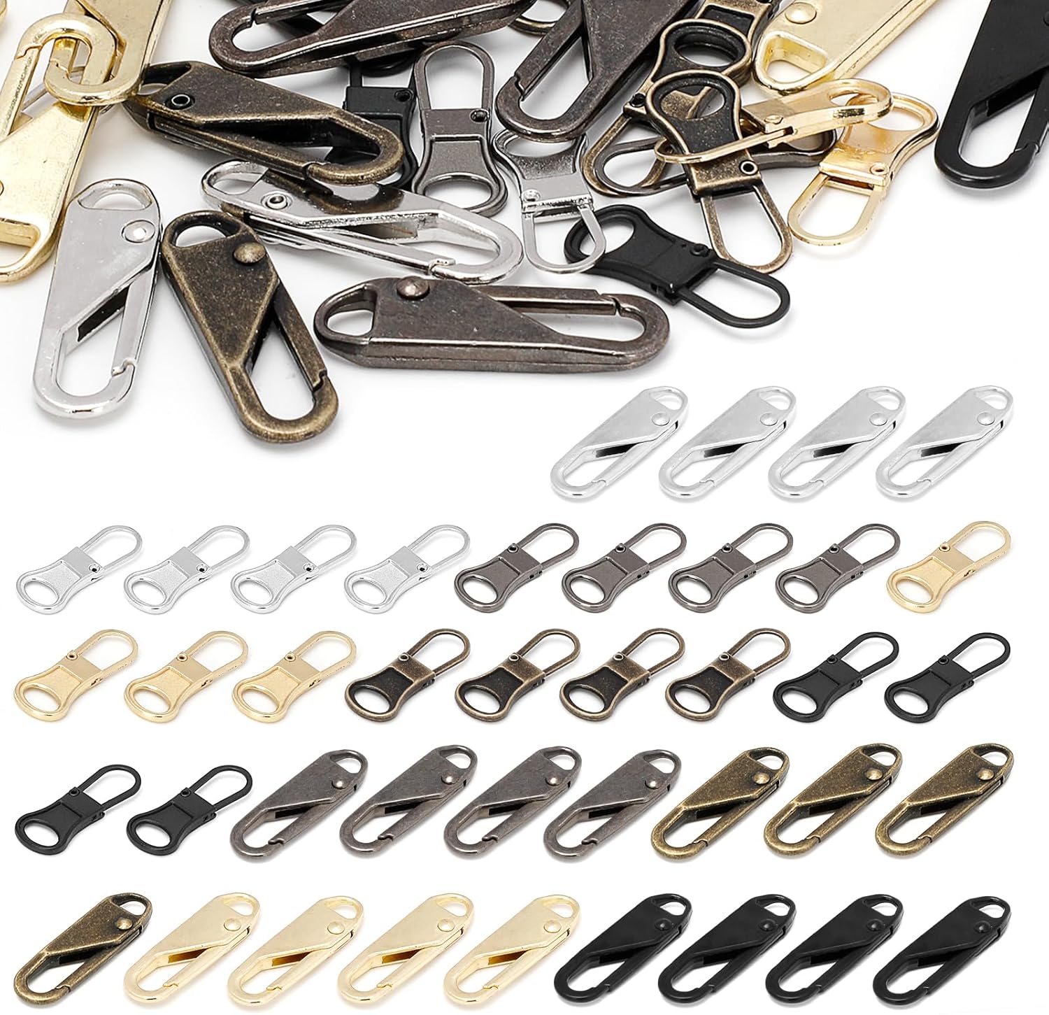 Amazon.com: 40Pcs Zipper Pull Replacement Zipper Pull Replacements ...