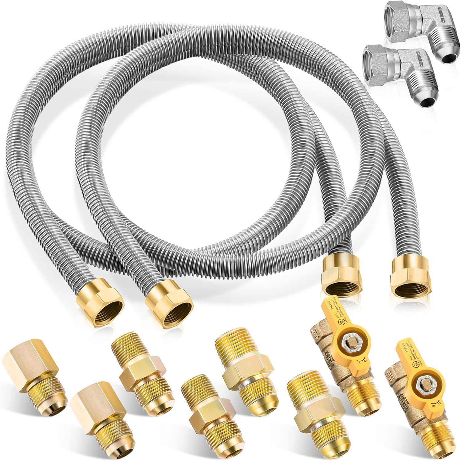 Saillong 2 Pack 48 Inches Gas Hose Connector Universal Gas Appliance ...