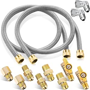 Saillong 2 Pack 48 Inches Gas Hose Connector Universal Gas Appliance ...