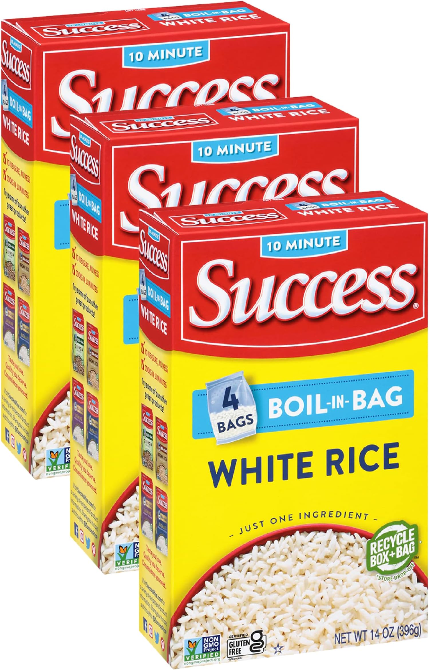 Amazon.com : Success Boil-in-Bag Rice, White Rice, Quick and Easy Rice ...