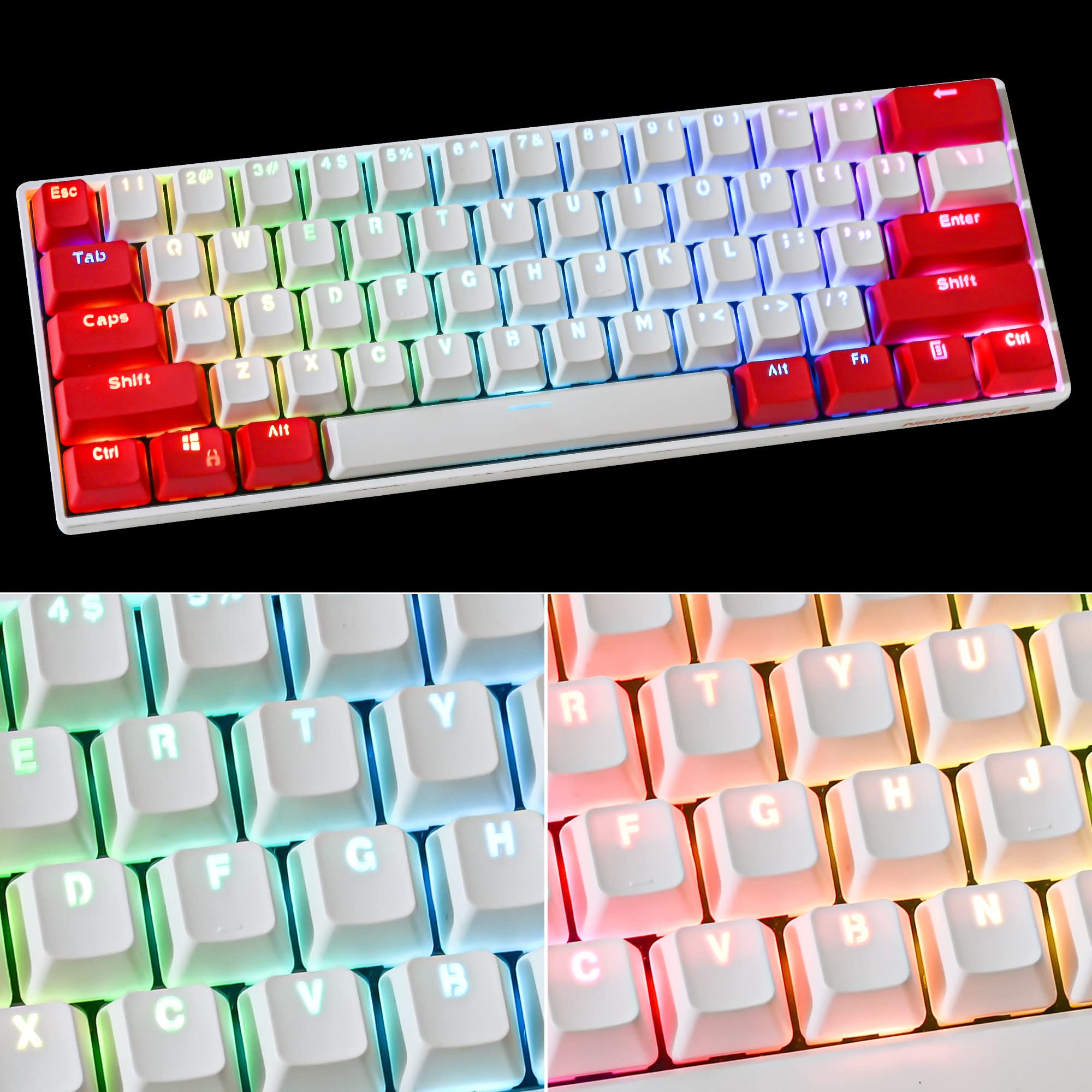Buy GTSP Backlit Keycaps for 60 Percent Keyboard, RK61 PBT Keycaps OEM ...