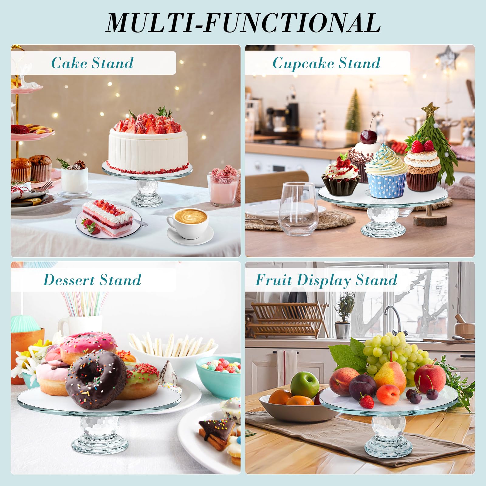 Snapklik.com : Crystal Glass Cake Stand, 10.6 Cake Display Stand ...