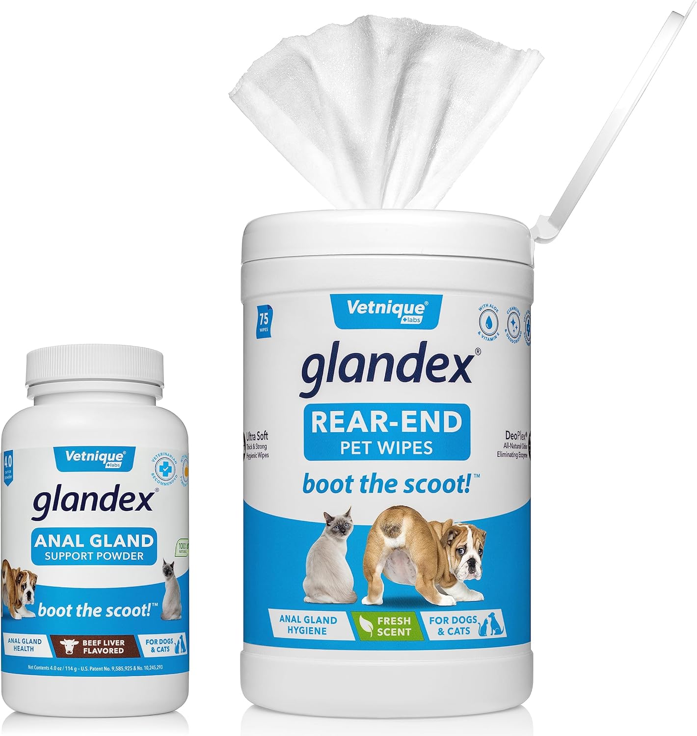 Amazon.com : Glandex Beef Liver Anal Gland Support Powder 4oz & Glandex Anal Gland Hygienic Pet ...