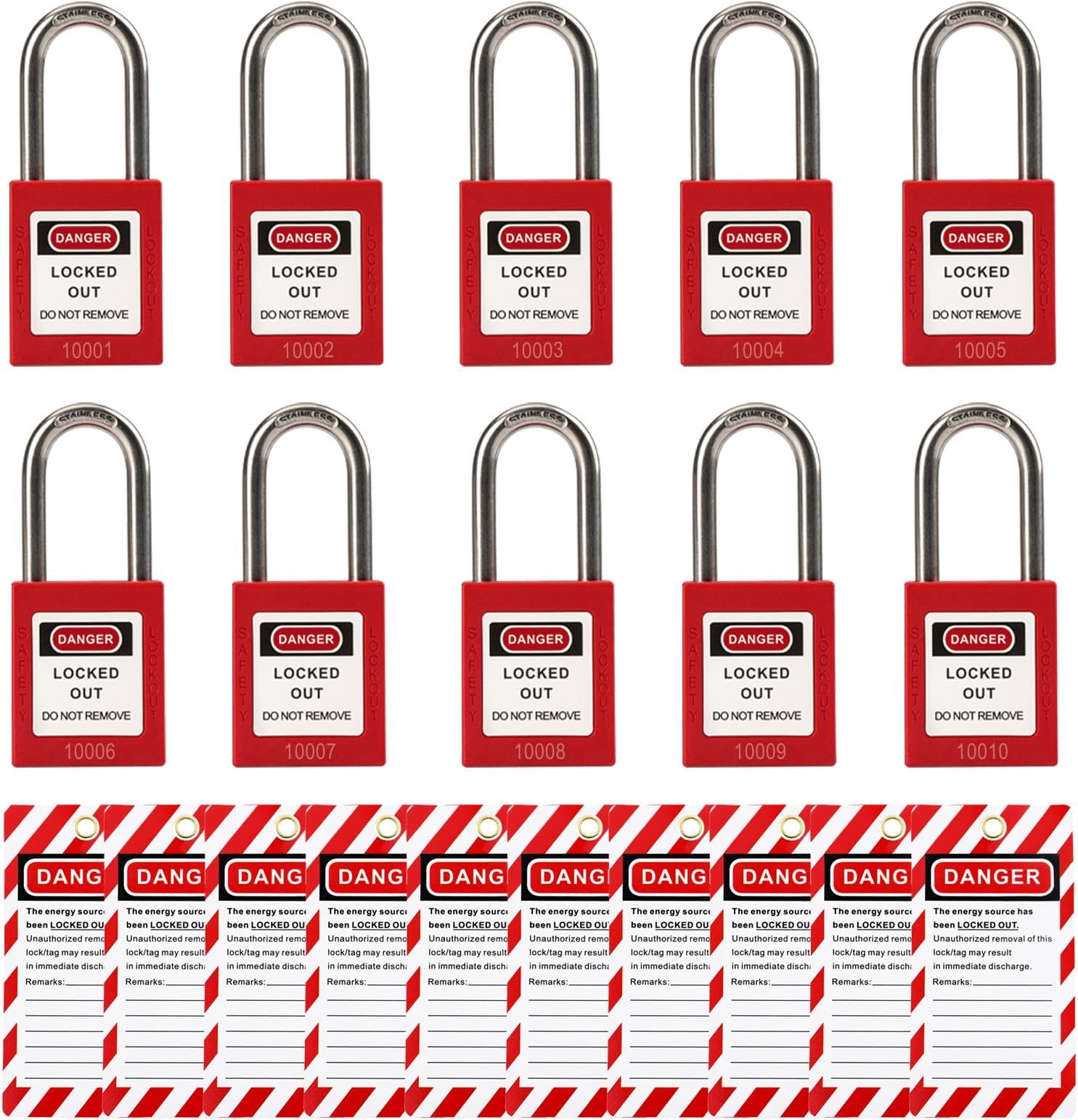 Amazon.com: MACCANN&ESSIN Lockout Tagout Locks Set - 1 Loto Box with 10 ...