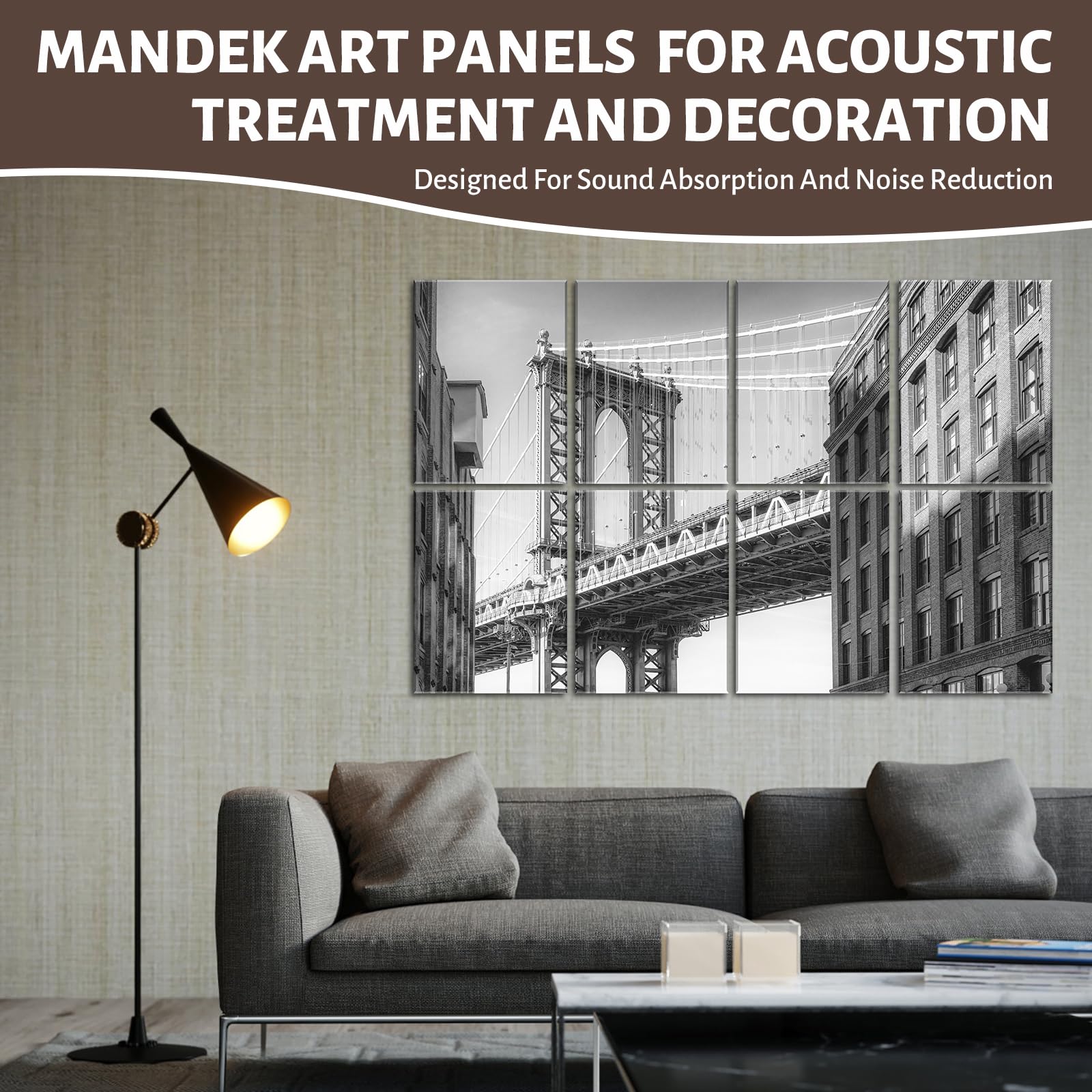 Snapklik.com : MANDEK 8 Pack Art Acoustic Panels, 48 X 32 Inches Self ...