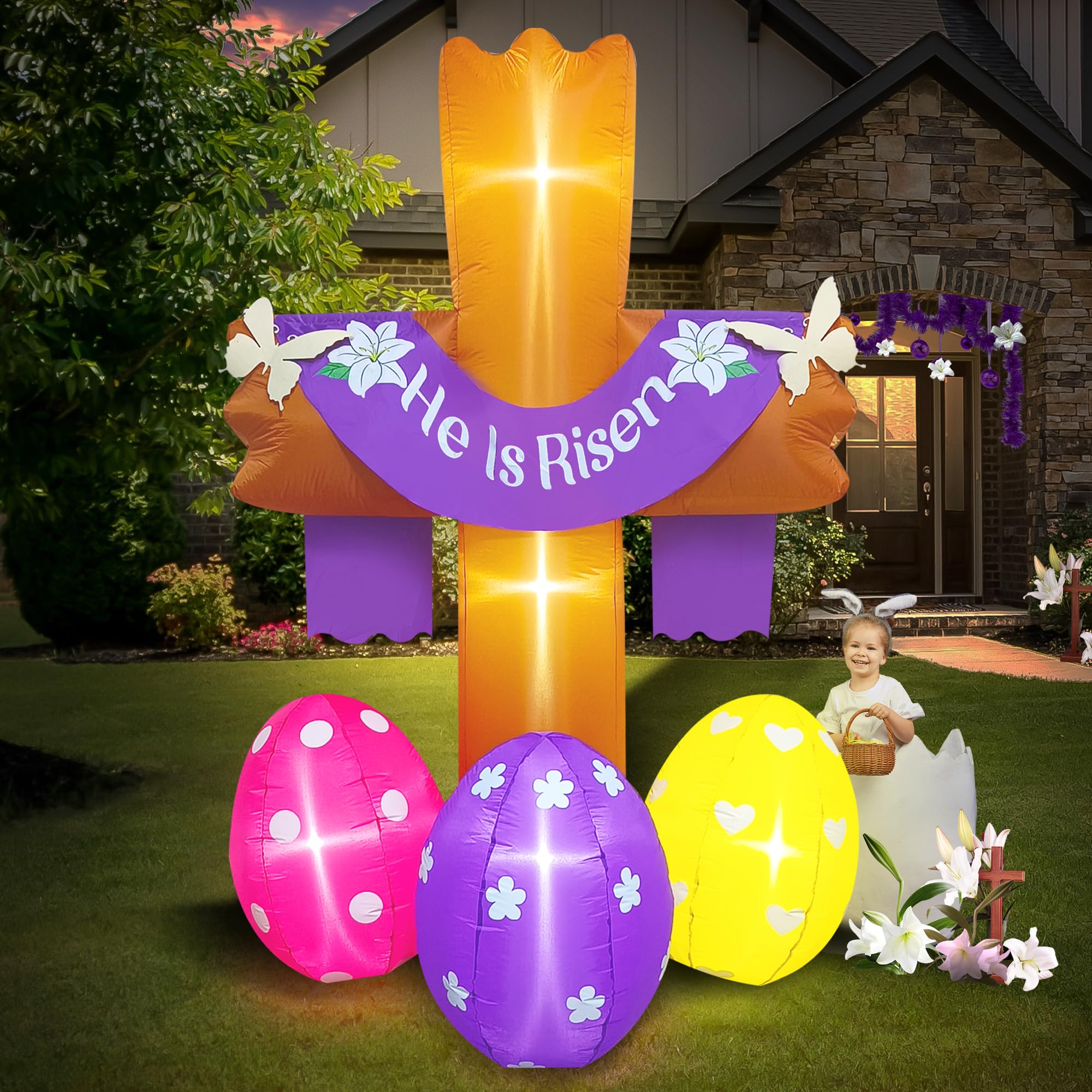 Easter Cross Lighted Outdoor Solar Easter Solar Powered Easter Cross