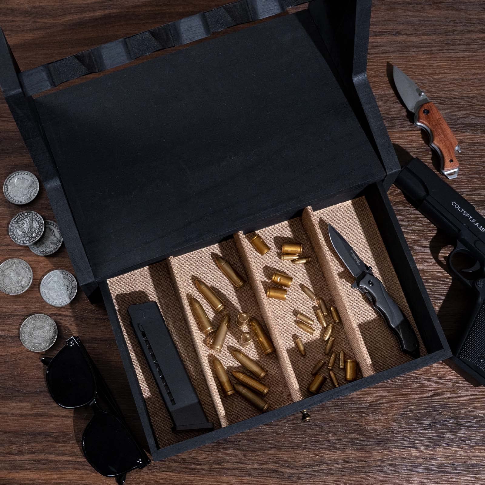 Snapklik.com : Pistol Rack Gun Safe, Real Wood Handgun Rack Holder For ...