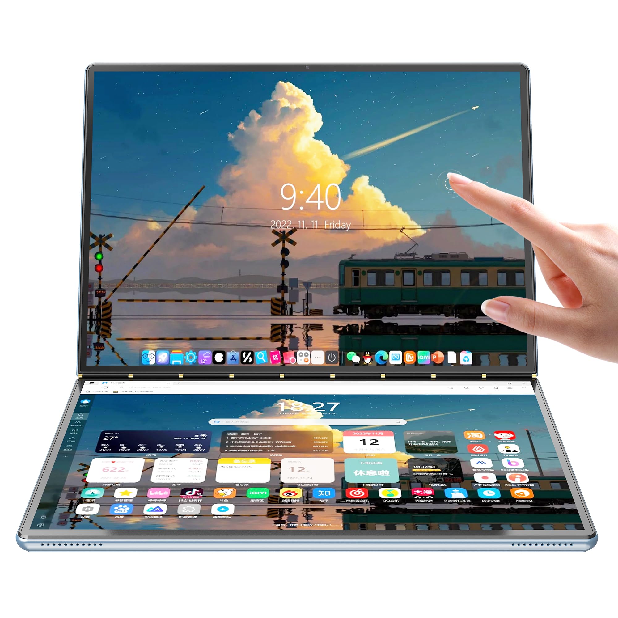 KingnovyPC 10.95 inch Laptop Touchscreen i3 1215U Dual Screen Tablet PC ...