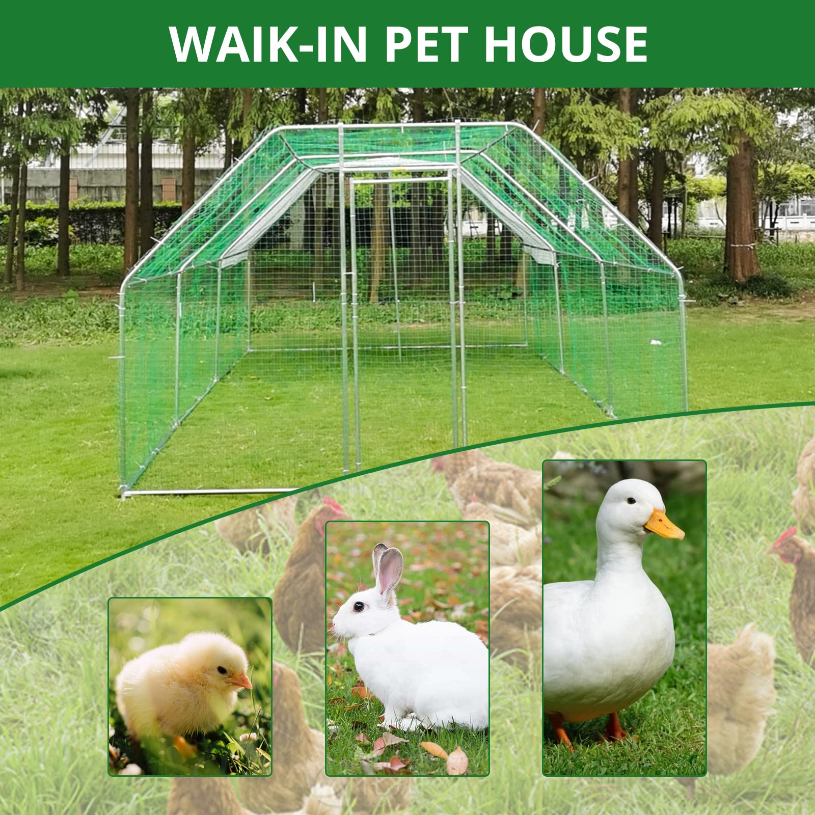 Snapklik.com : TrailBlaze Large Metal Chicken Coop, Walk-in Chicken Run ...