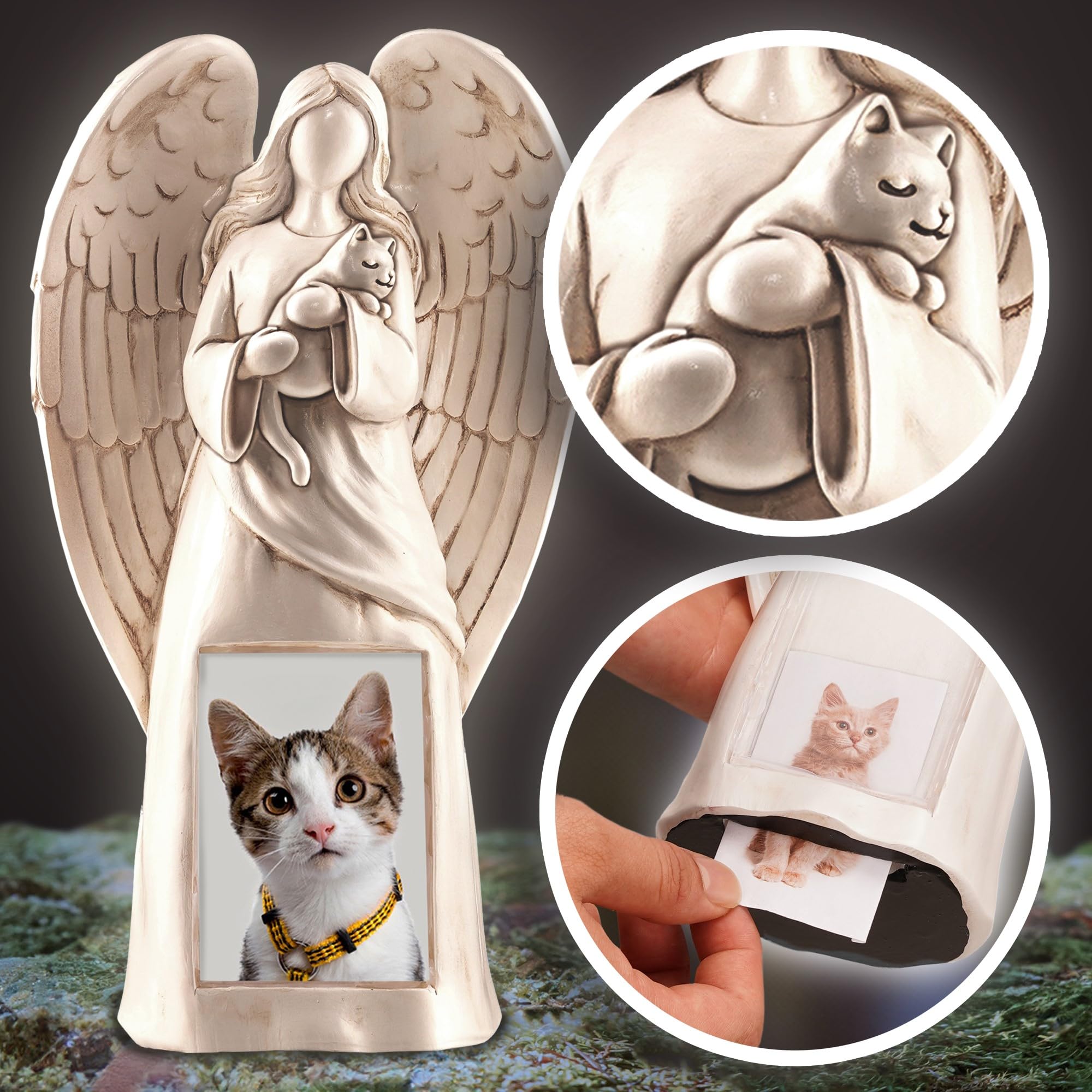 Amazon.com: Muldale Angel Cat Figurine - Angel Cat Statue for Indoor or ...