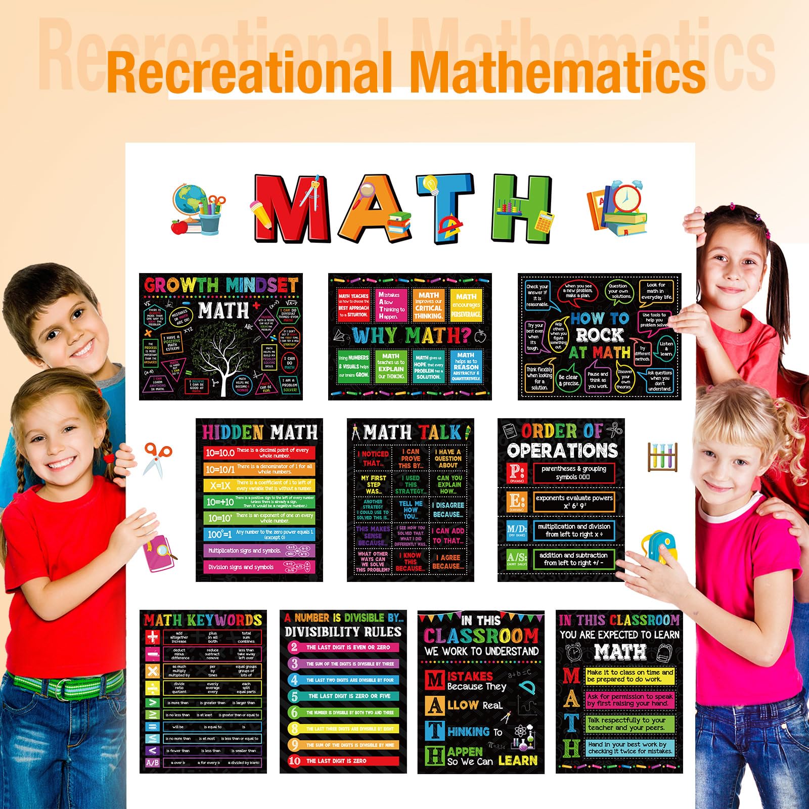 Snapklik.com : 20 Pcs Math Poster Why Math Growth Mindset Poster ...