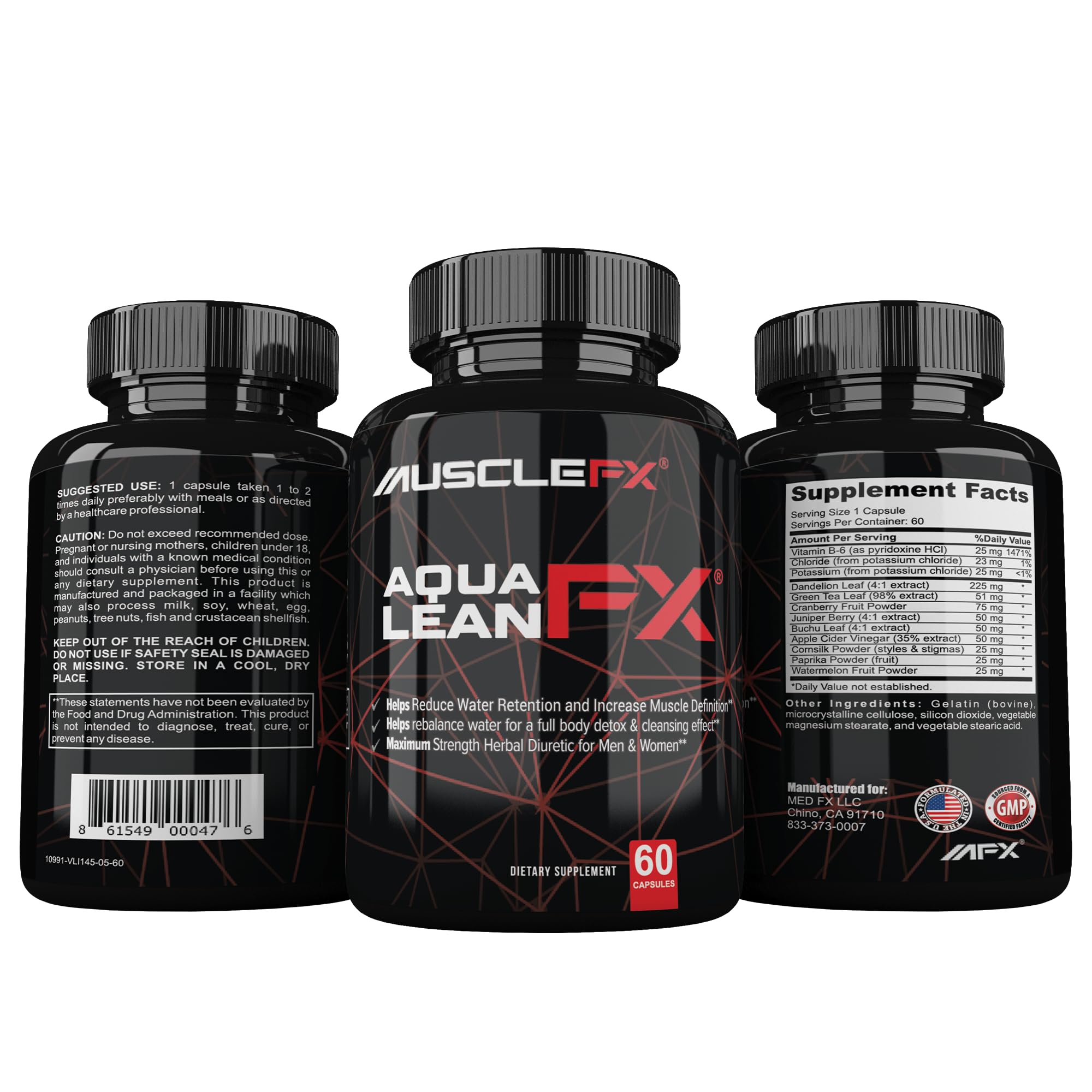 Amazon.com: MUSCLE FX AquaLean FX Maximum Strength Diuretic Water Away ...
