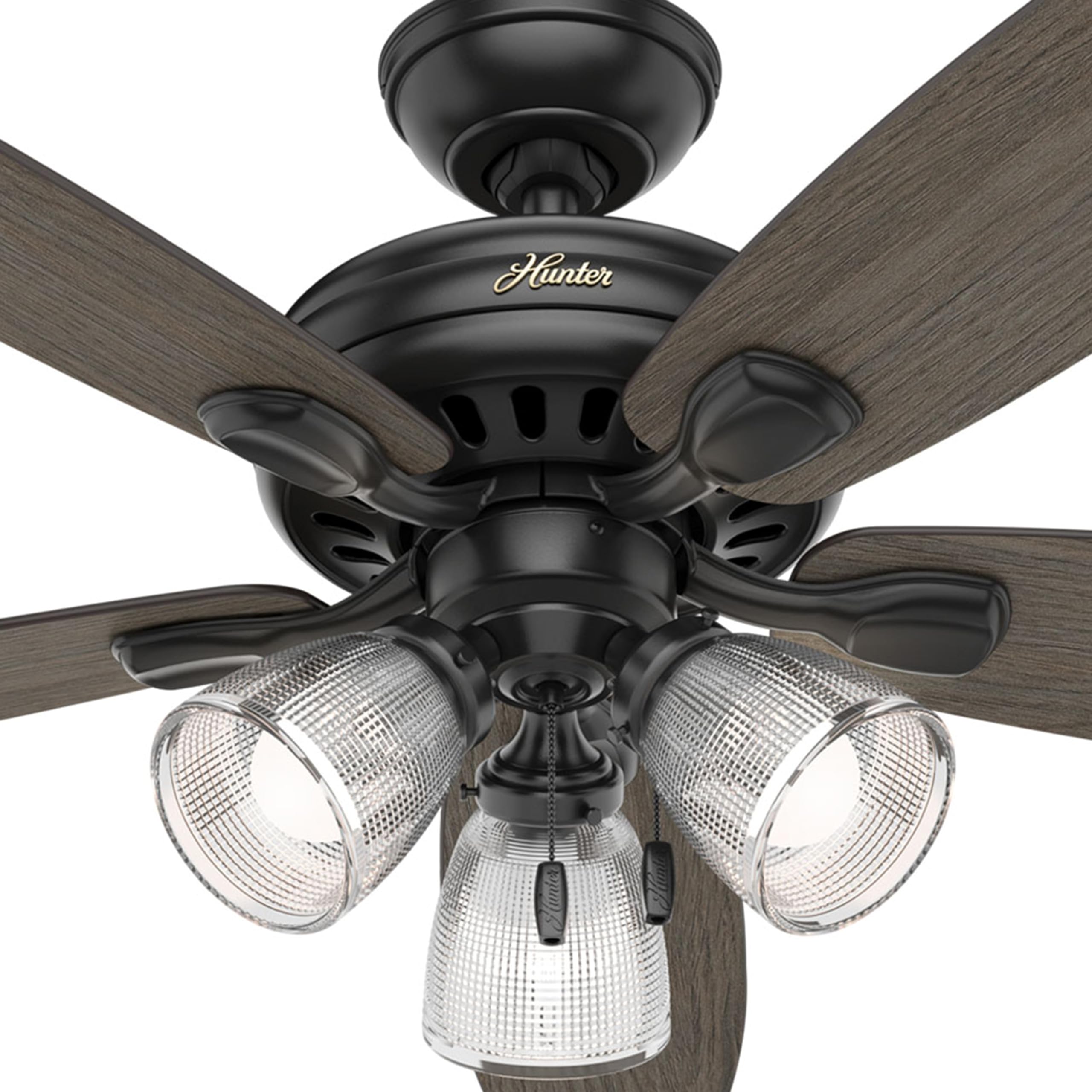 Snapklik.com : Hunter 52 Inch Matte Black Finish Contemporary Ceiling Fan