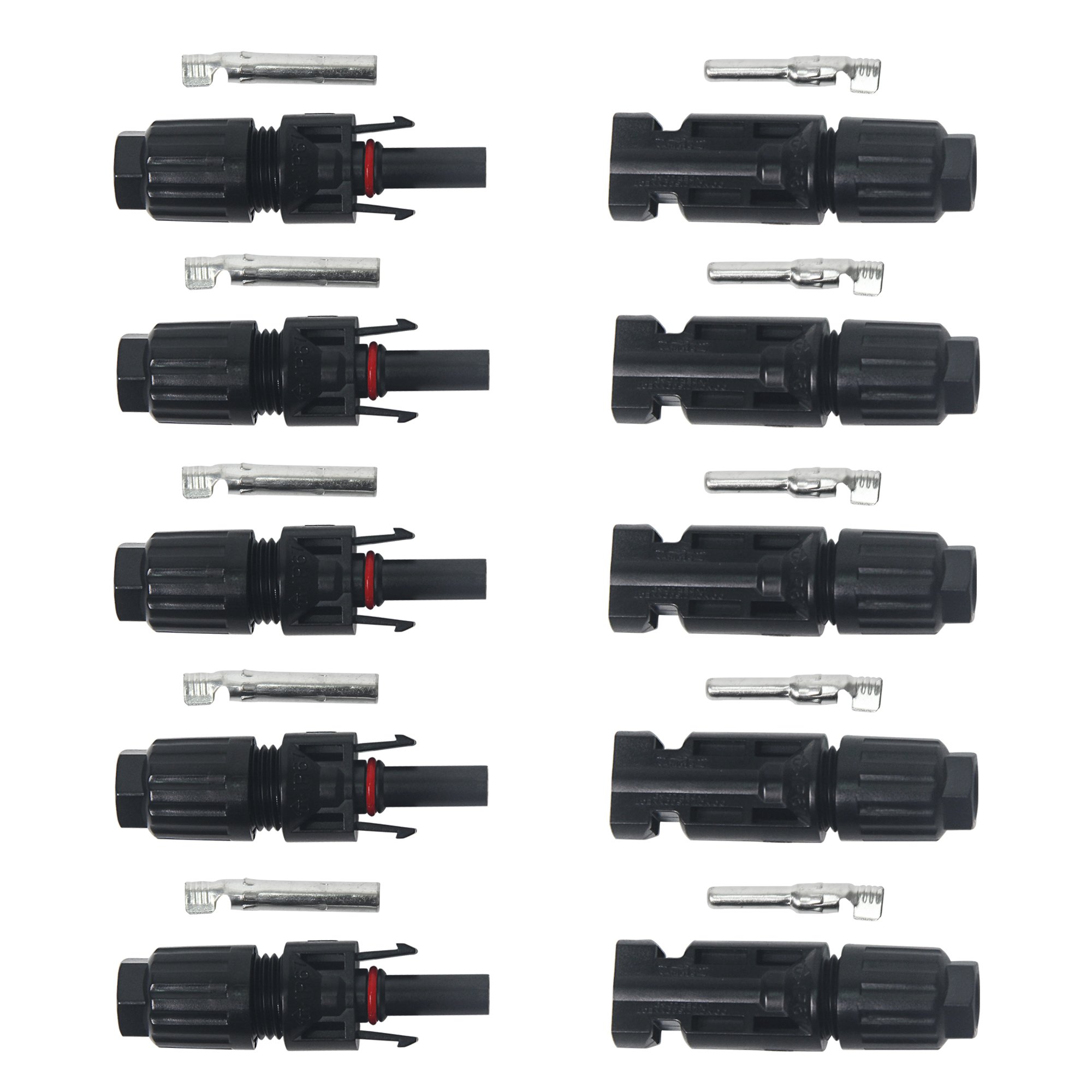 Rosymyth 5 Pack Mc4 Male Female Solar Panel Cable Connector ...
