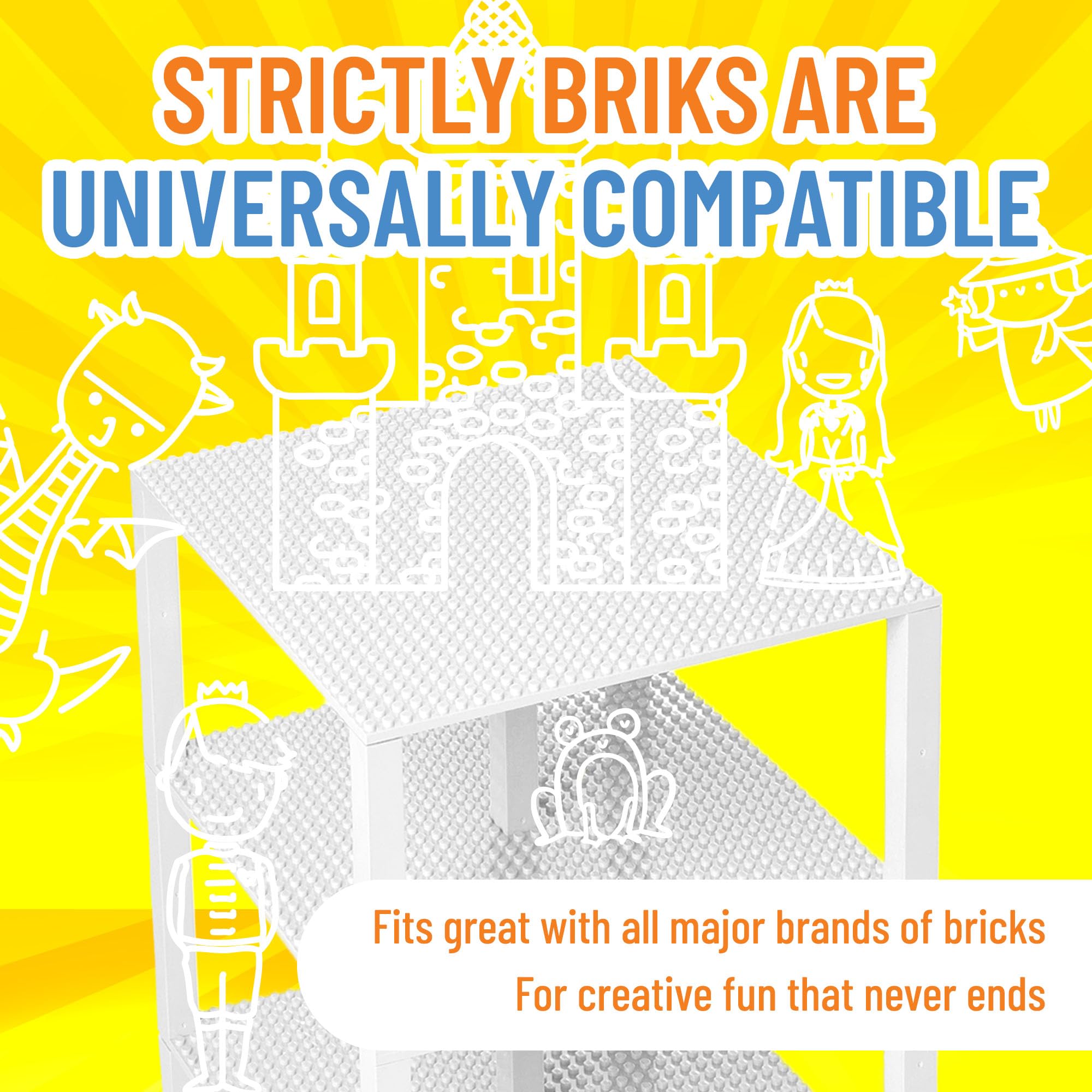 Snapklik.com : Strictly Briks Stackable White Baseplate 6 X 6 In, White ...