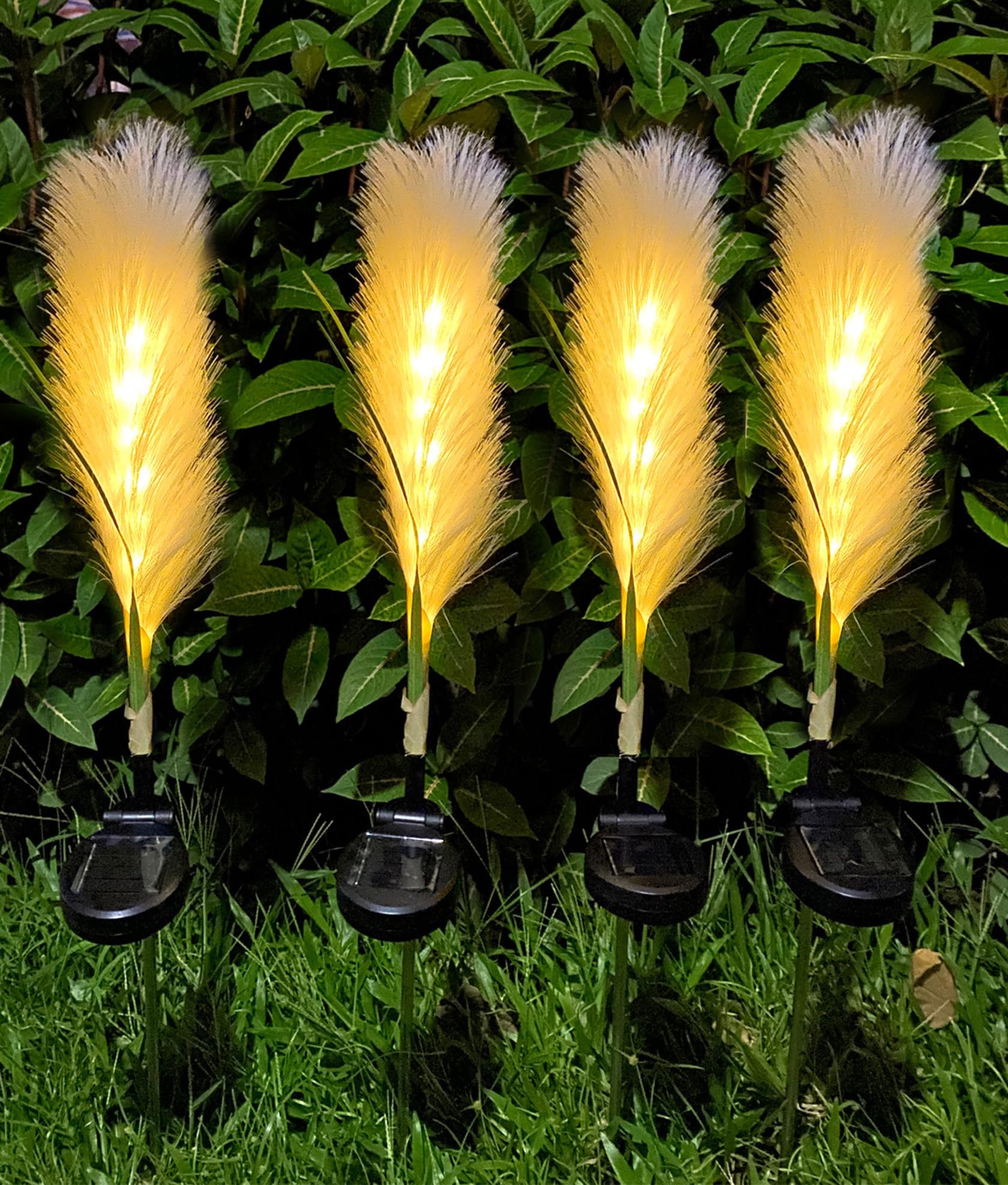 JOYUSHINE Solar Garden Lights Outdoor Waterproof 2 Pack Solar Flower ...