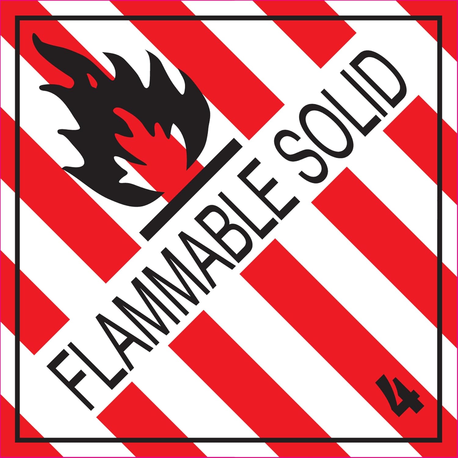 Amazon.com: Adhesive Label Preprinted Flammable Solid Shipping Label, 4 ...